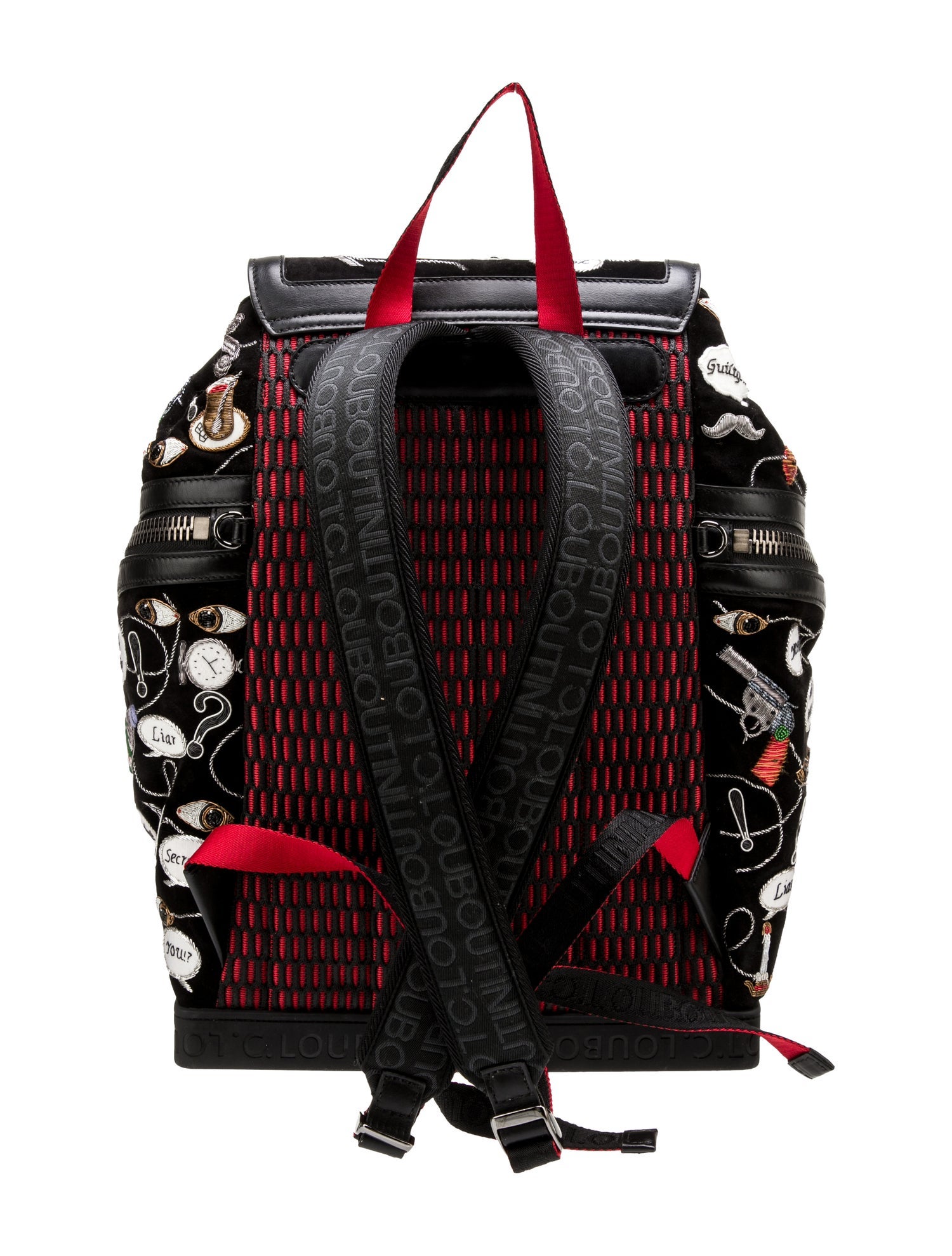Christian Louboutin Bead Embellished Suede Backpack - Black Backpacks ...
