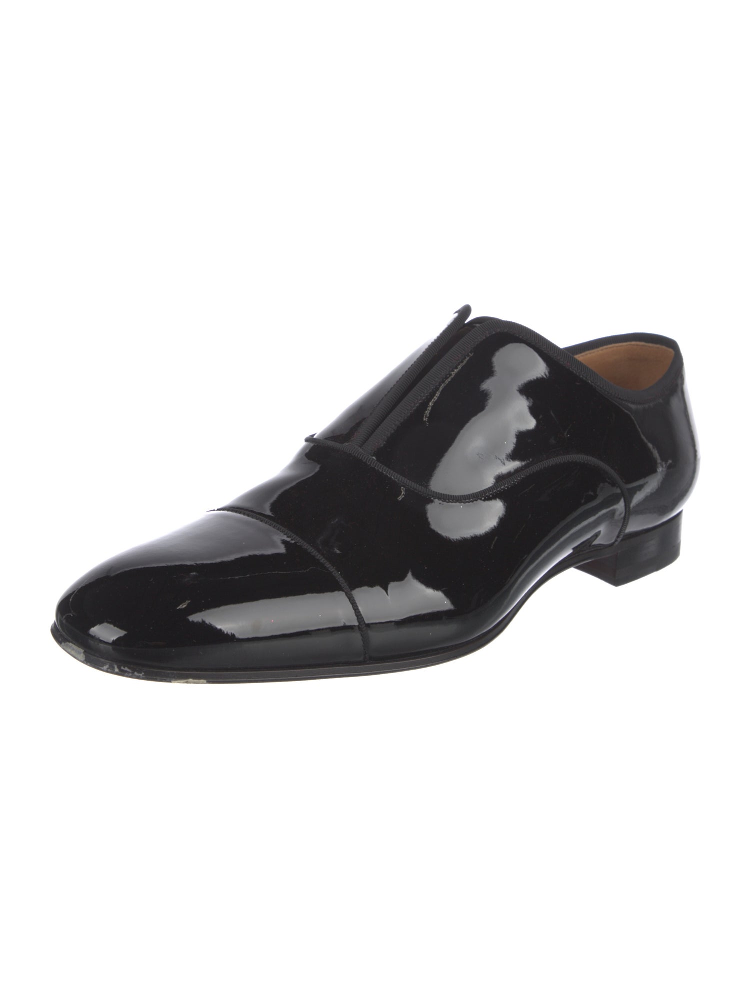 Christian Louboutin Patent Leather Monk Straps - Black Monk Straps ...