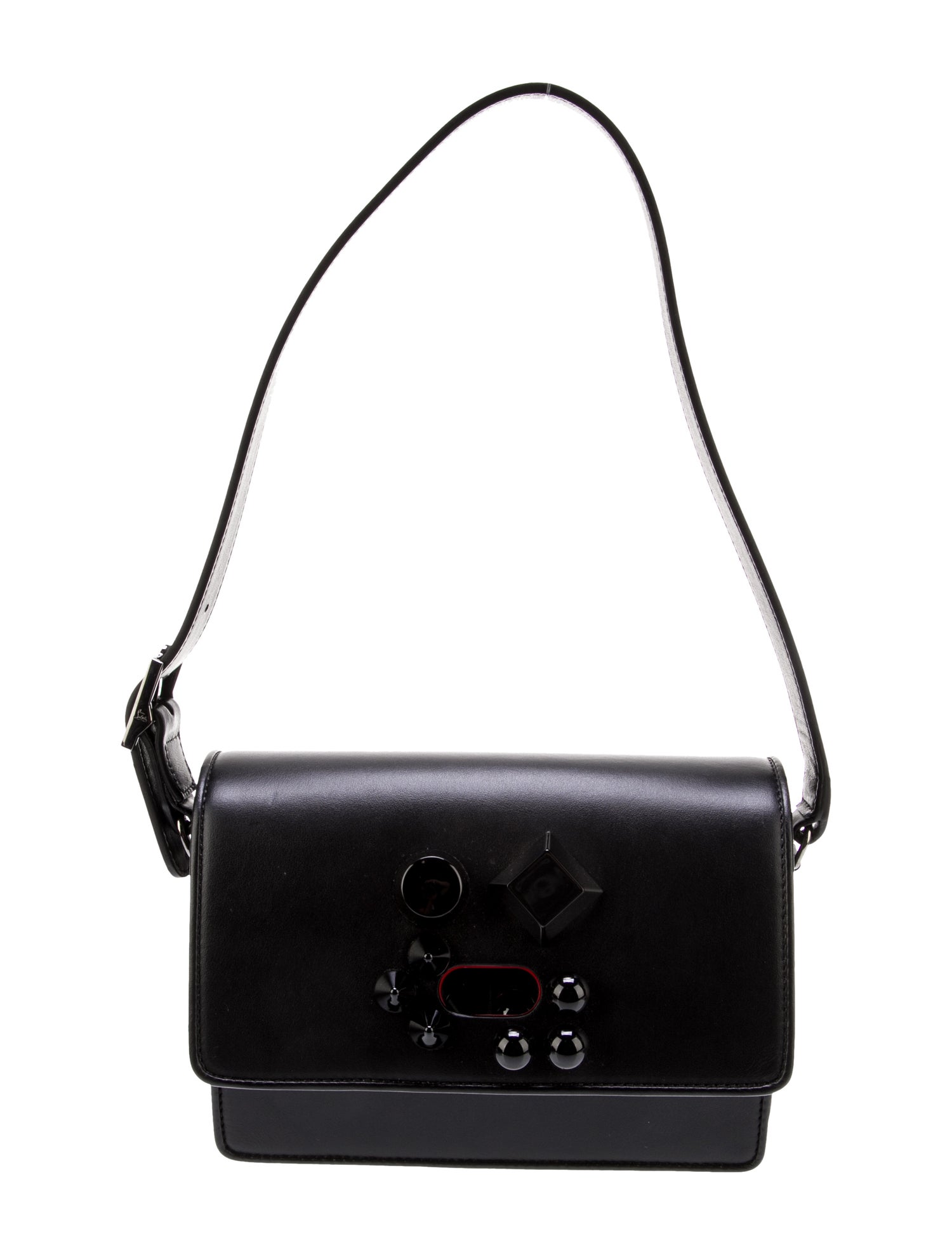 Christian Louboutin Leather Embellished Carasky Crossbody Bag - Black ...