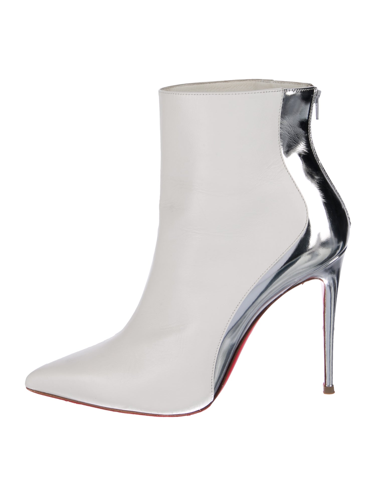 Christian Louboutin Leather Colorblock Pattern Boots - White Boots ...