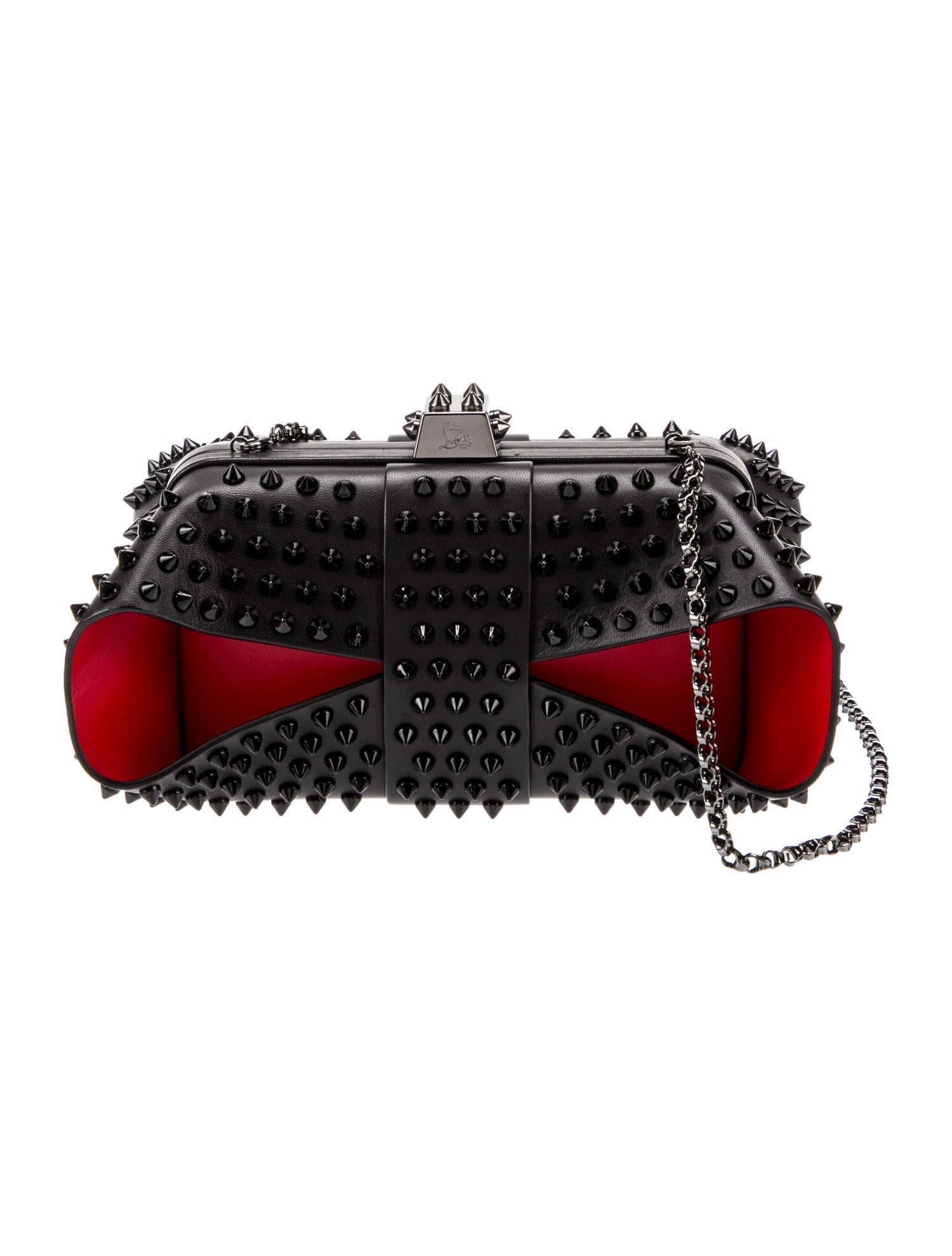 Christian Louboutin Studded Leather Clutch Bag - Black Clutches ...
