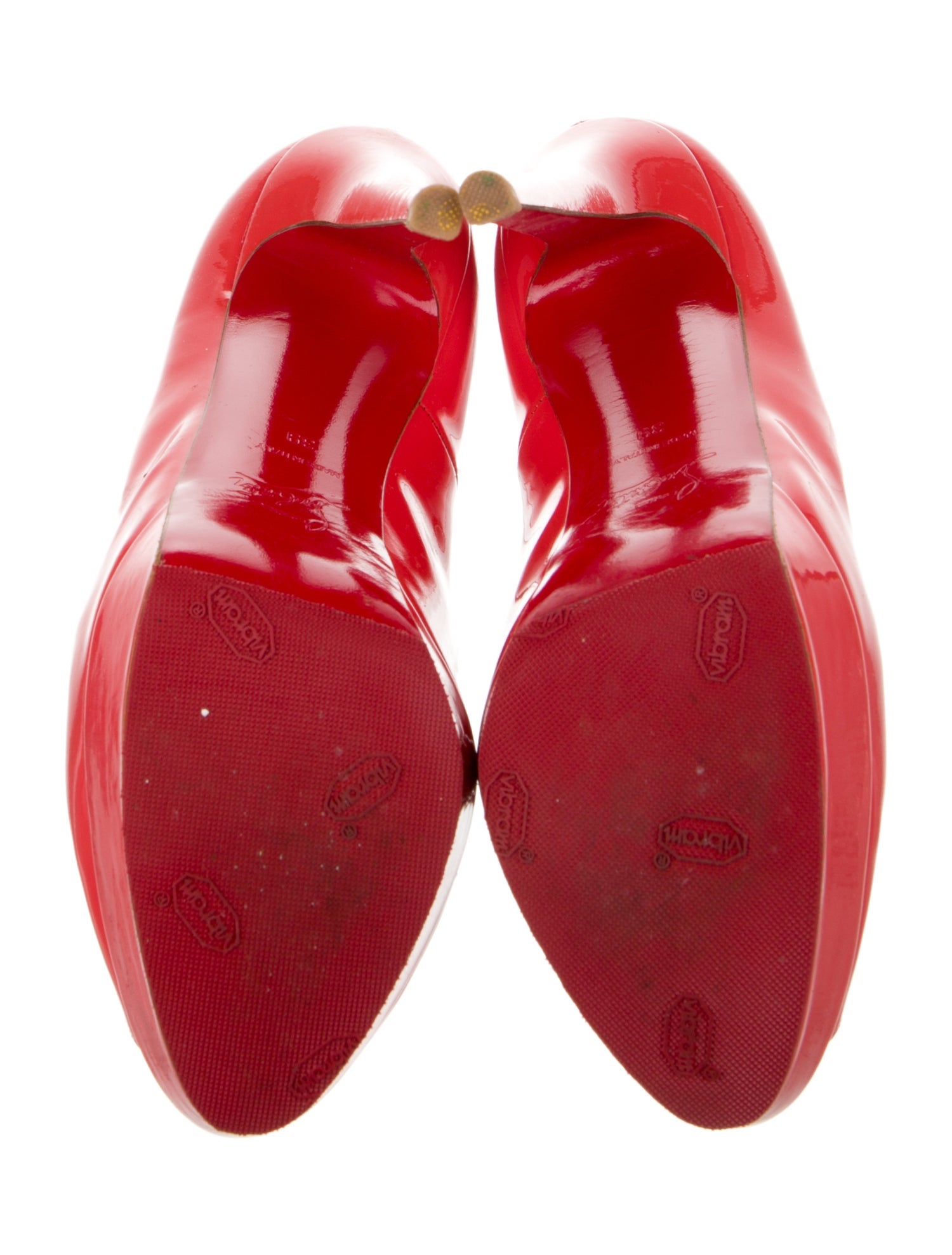 Christian Louboutin Patent Leather Pumps - Orange Pumps, Shoes ...
