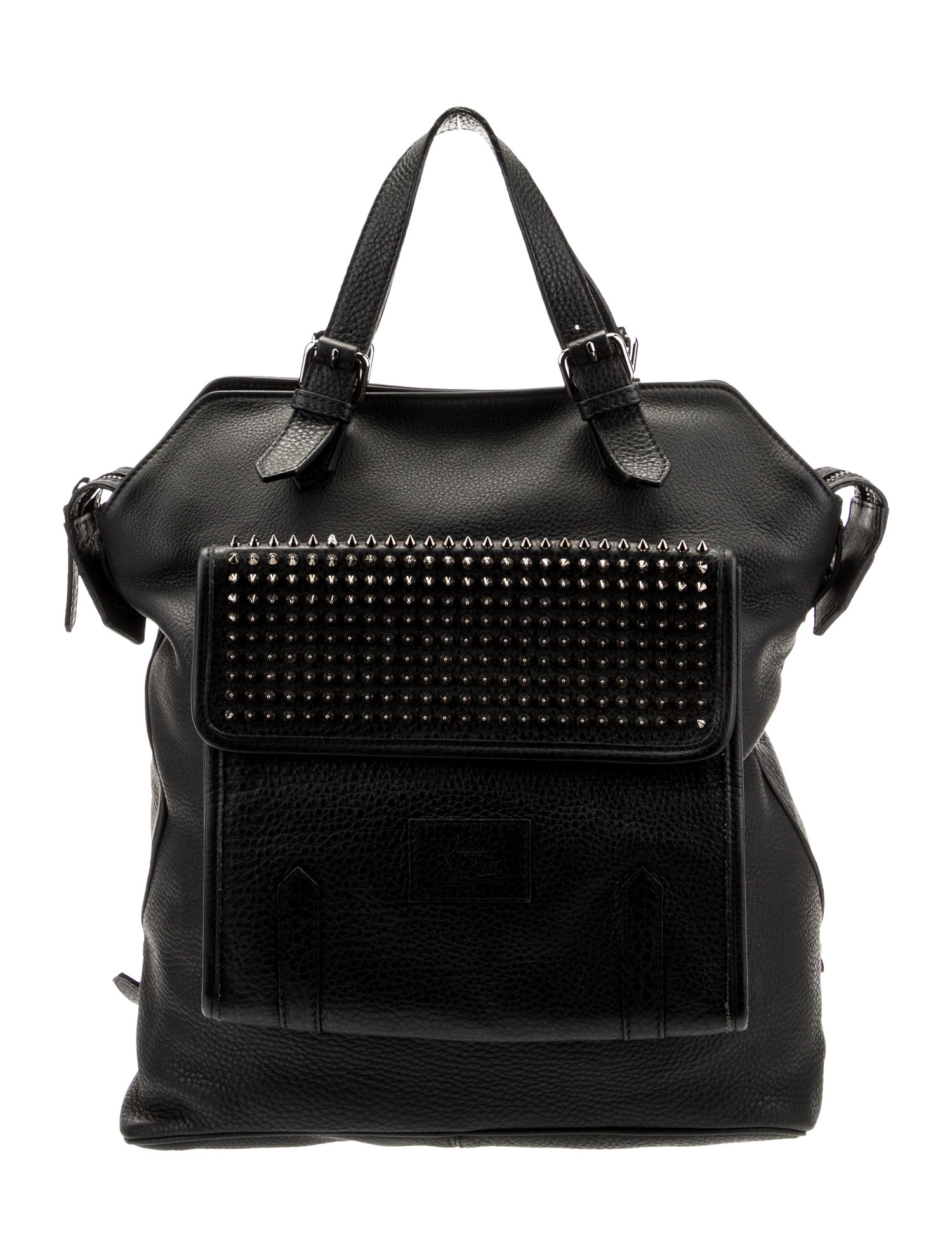 Christian Louboutin Stud Embellished Leather Backpack - Black Backpacks ...