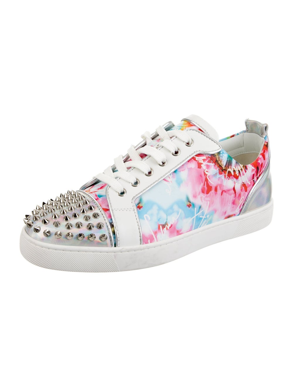 Christian Louboutin Spike Accents Leather Sneakers - Pink Sneakers ...