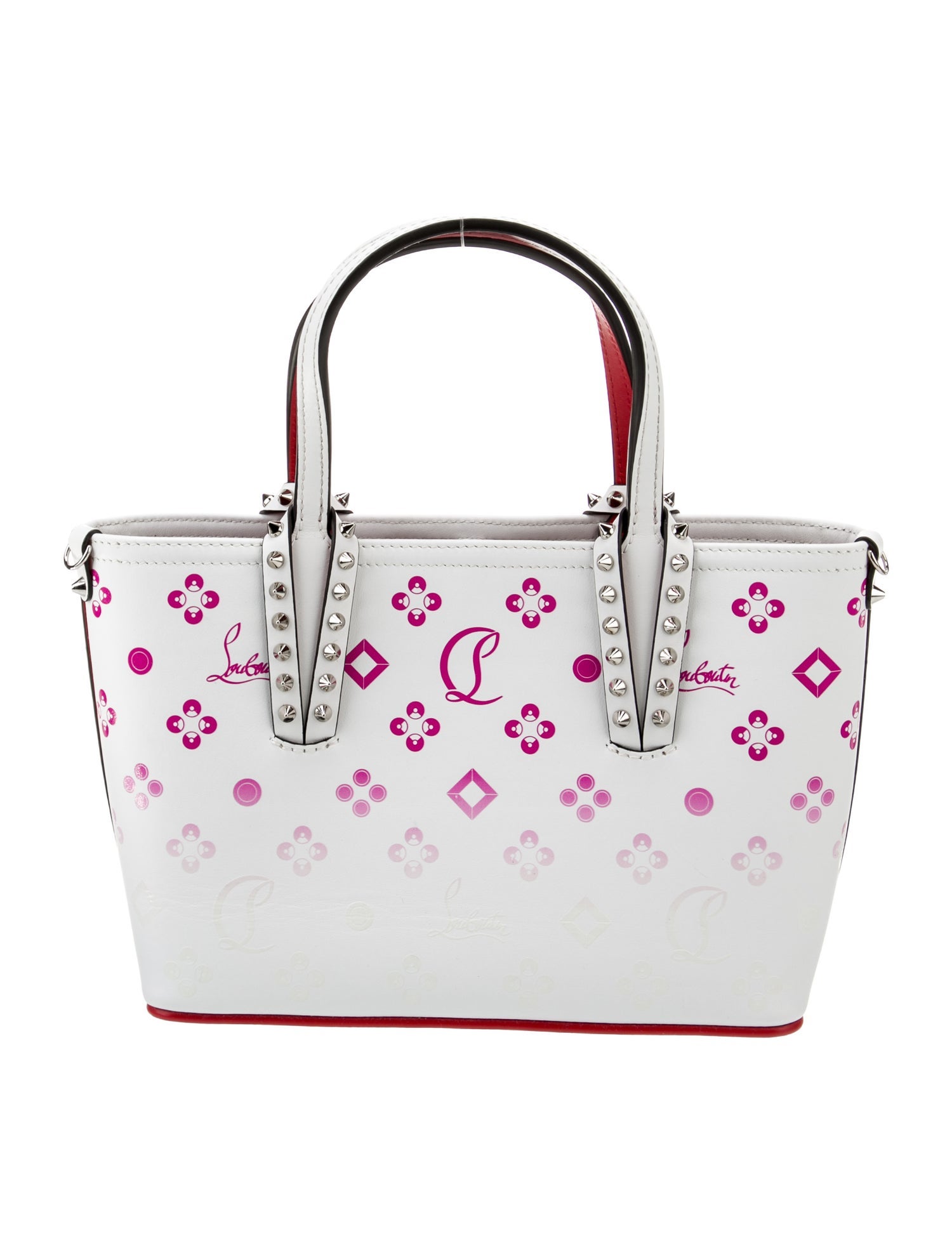 Christian Louboutin Stud Accent Leather Cabata Handle Bag - White ...