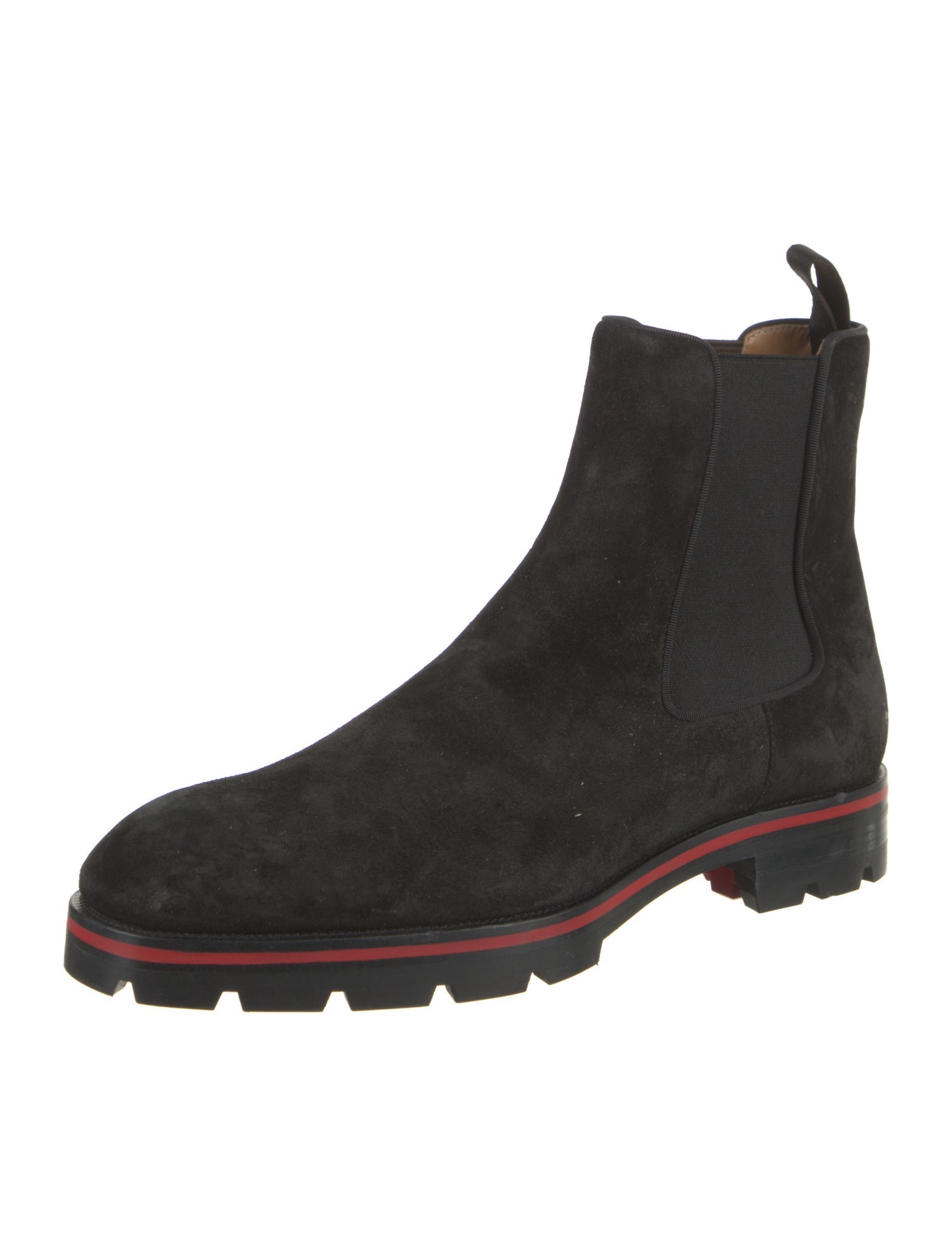Christian Louboutin Suede Chelsea Boots - Black Boots, Shoes ...