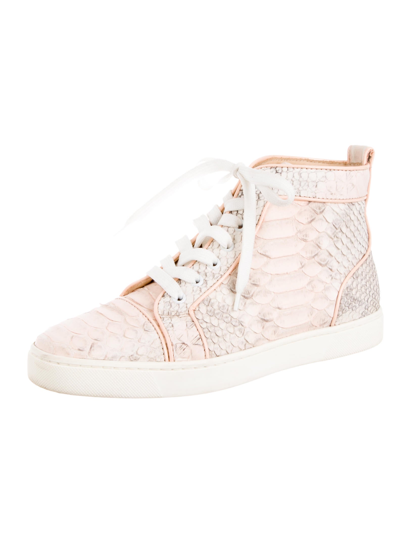 Christian Louboutin Python High-Top Sneakers - Pink Sneakers, Shoes ...
