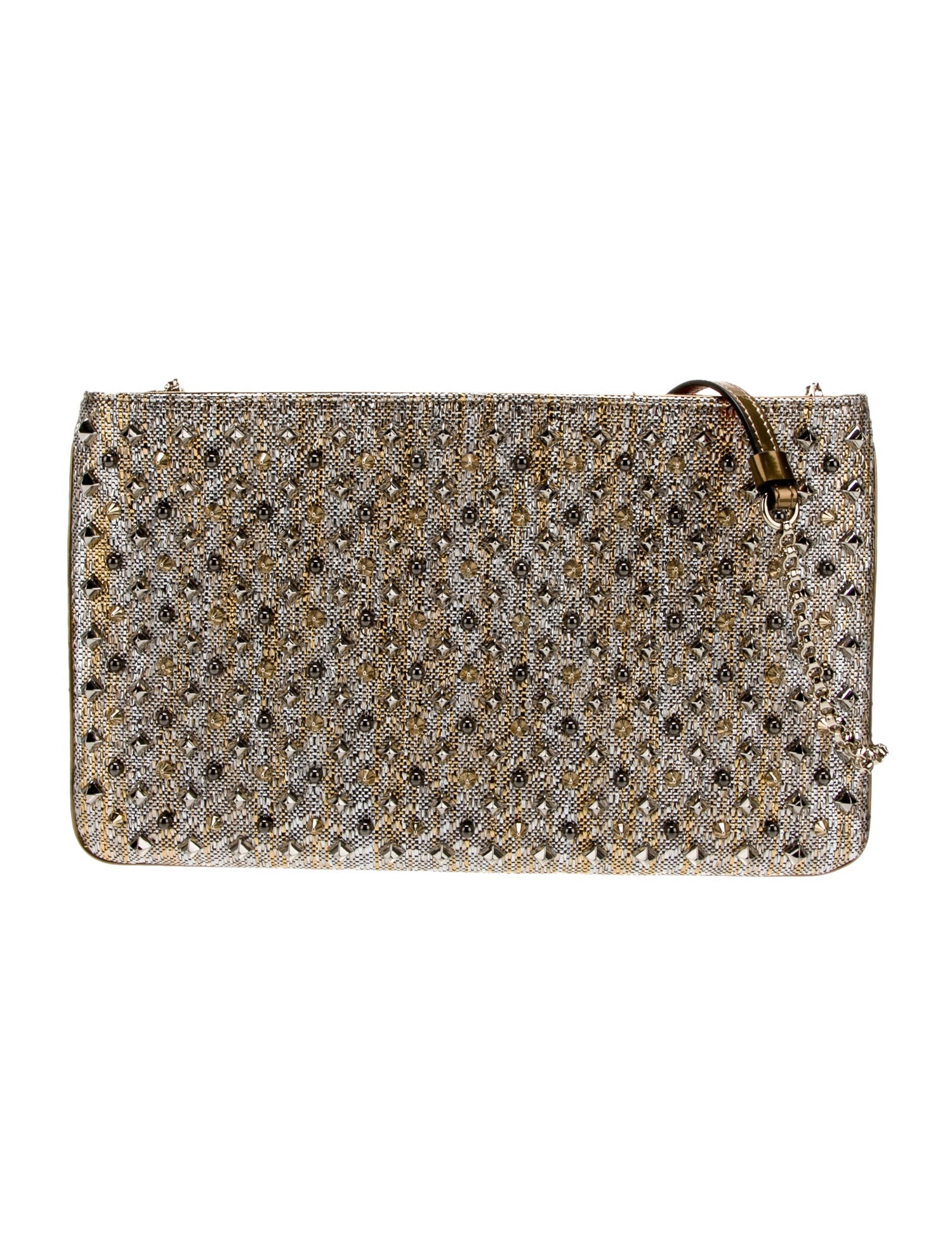 Christian Louboutin Clutch - Gold Crossbody Bags, Handbags - CHT428113 ...