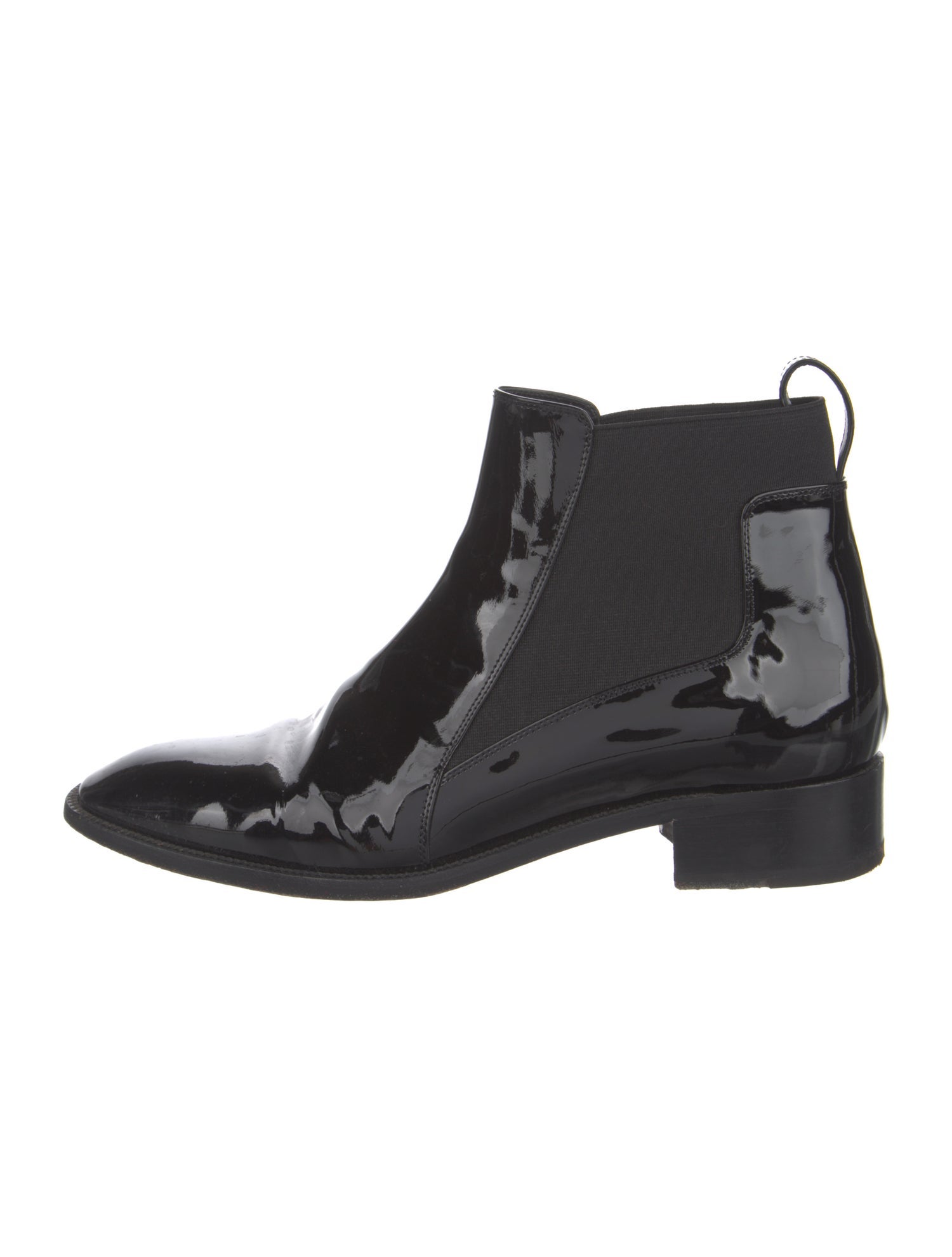 Christian Louboutin Patent Leather Chelsea Boots - Black Boots, Shoes ...