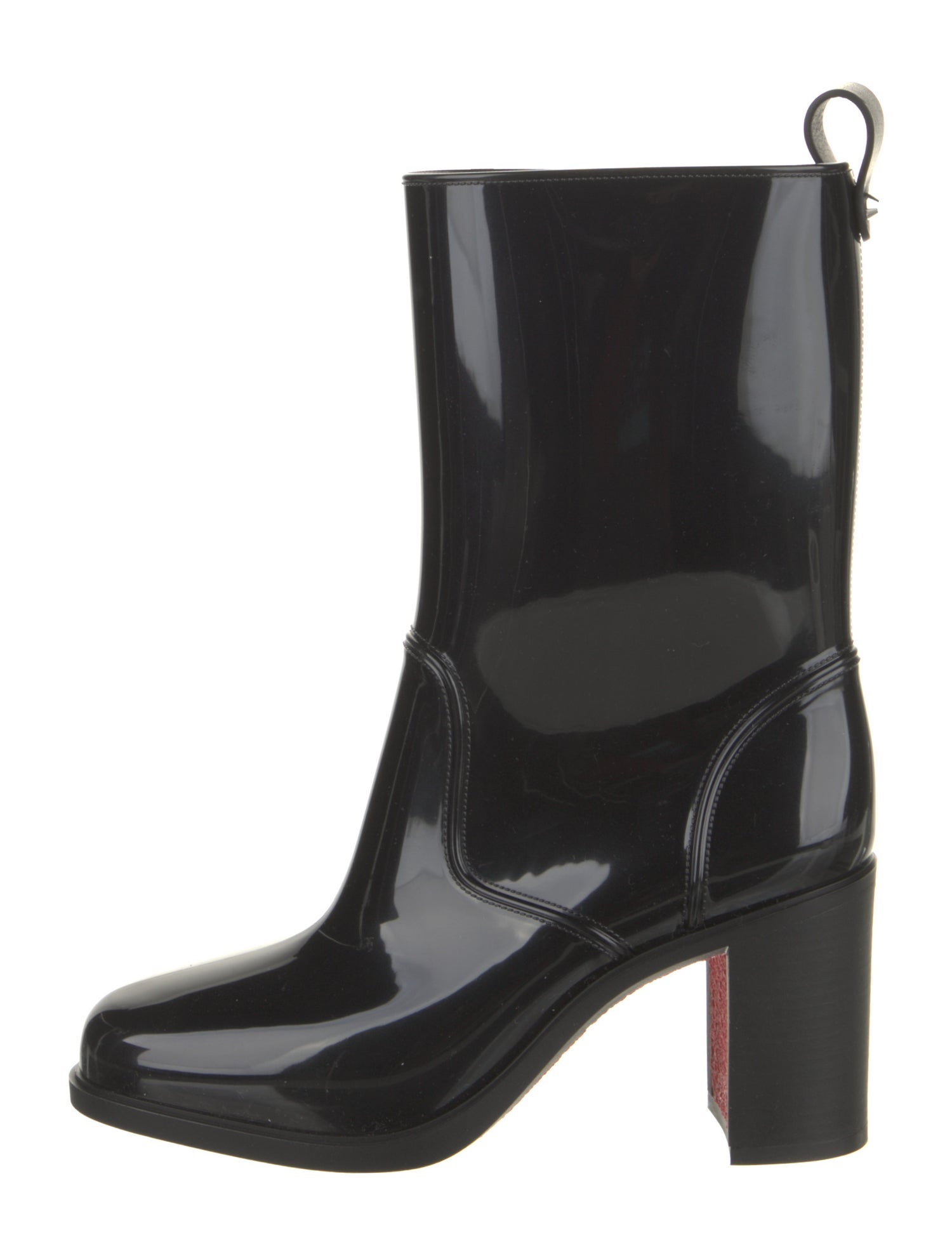 Christian Louboutin Rubber Studded Accents Rain Boots w/ Tags - Black ...