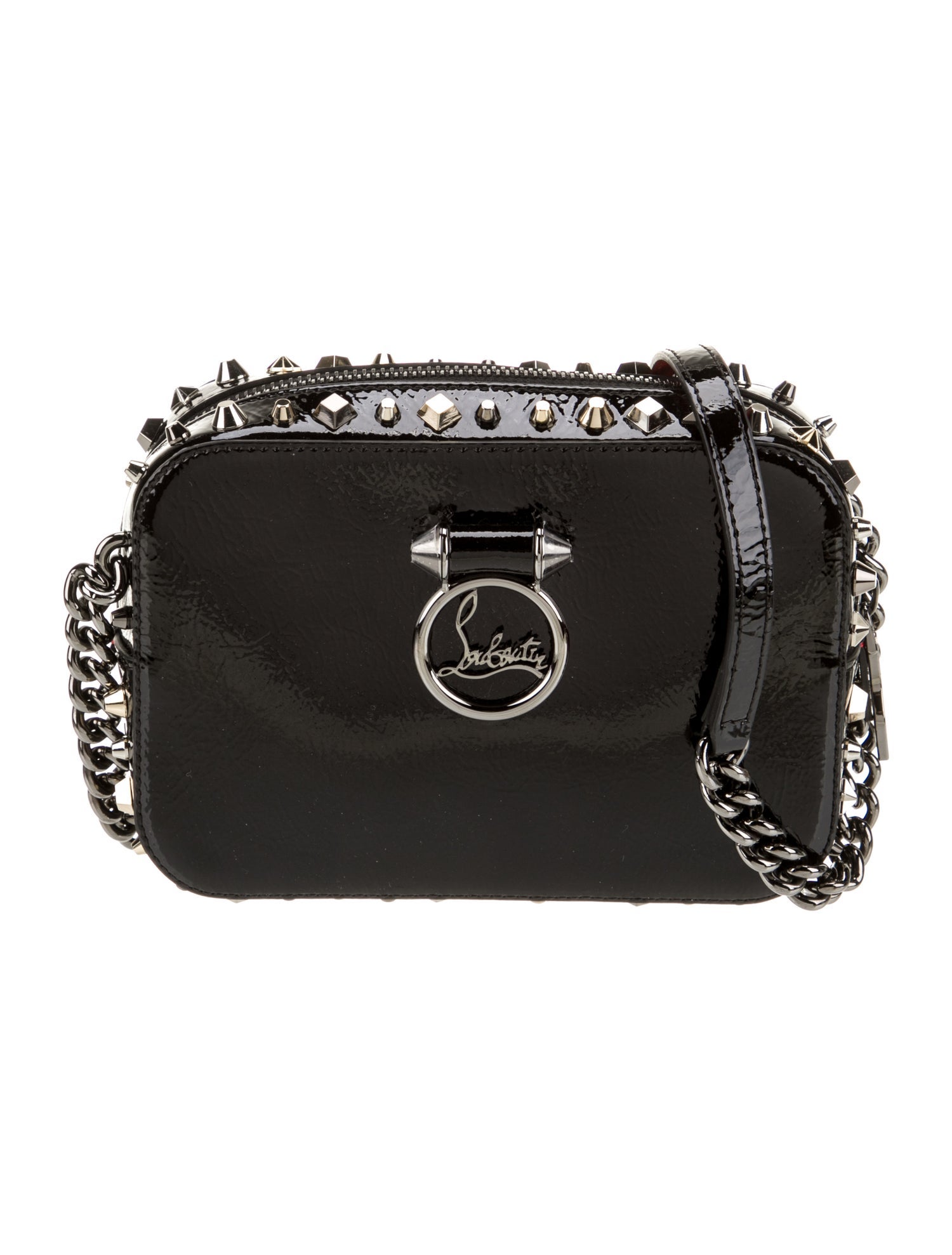 Christian Louboutin Patent Leather Shoulder Bag - Black Crossbody Bags ...