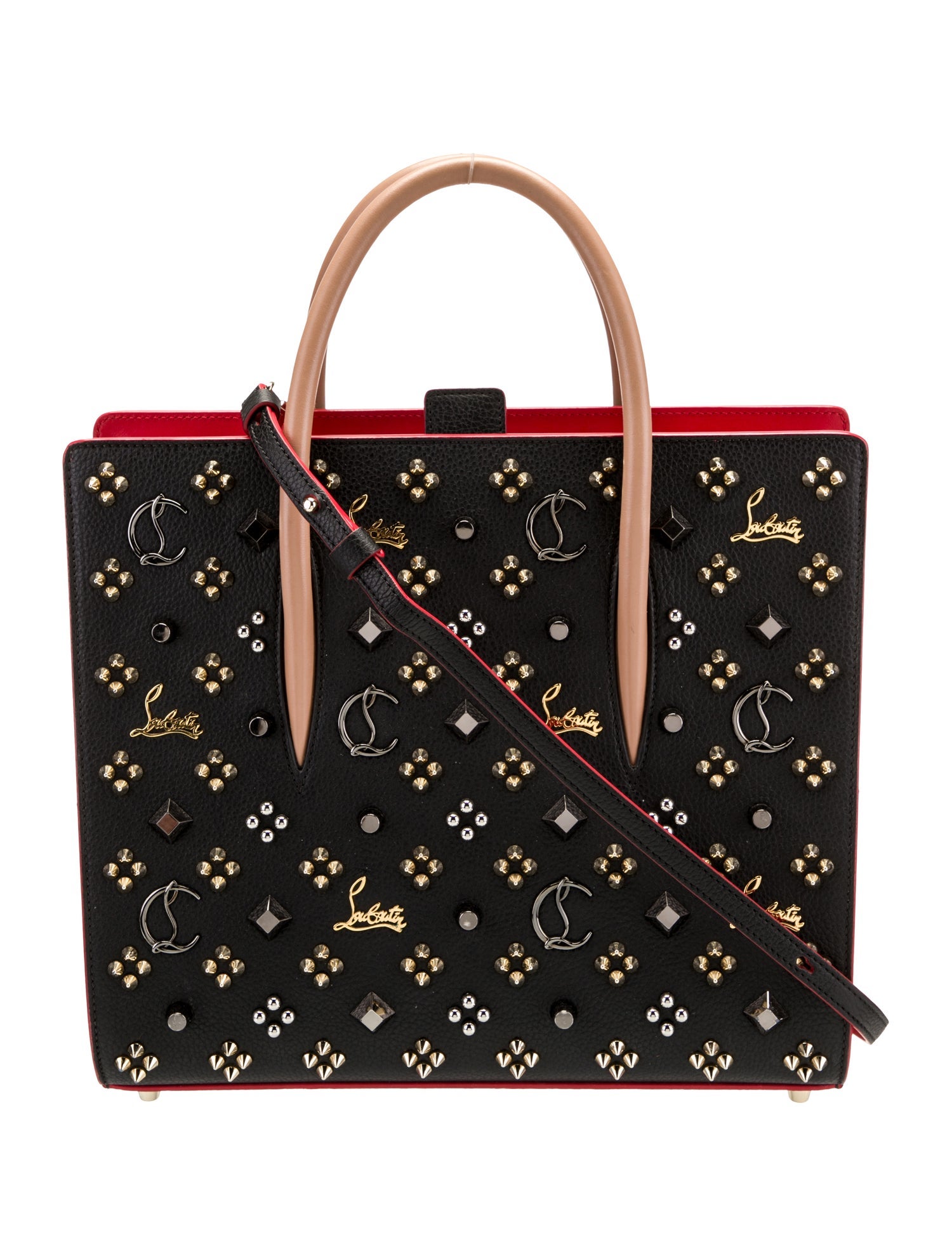 Christian Louboutin Spike Paloma Medium - Black Totes, Handbags ...