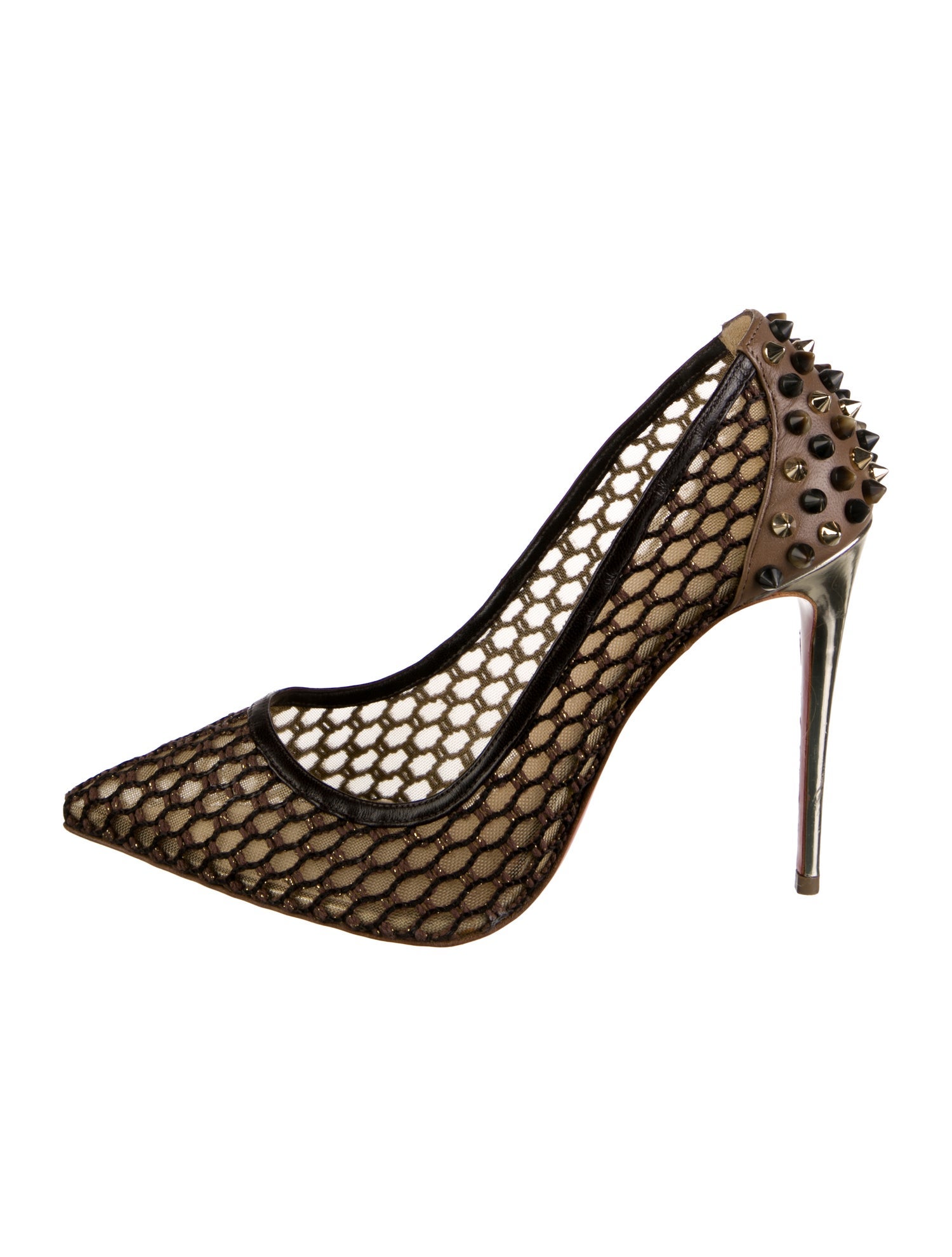 Christian Louboutin Mesh Printed Pumps - Brown Pumps, Shoes - CHT451726 ...