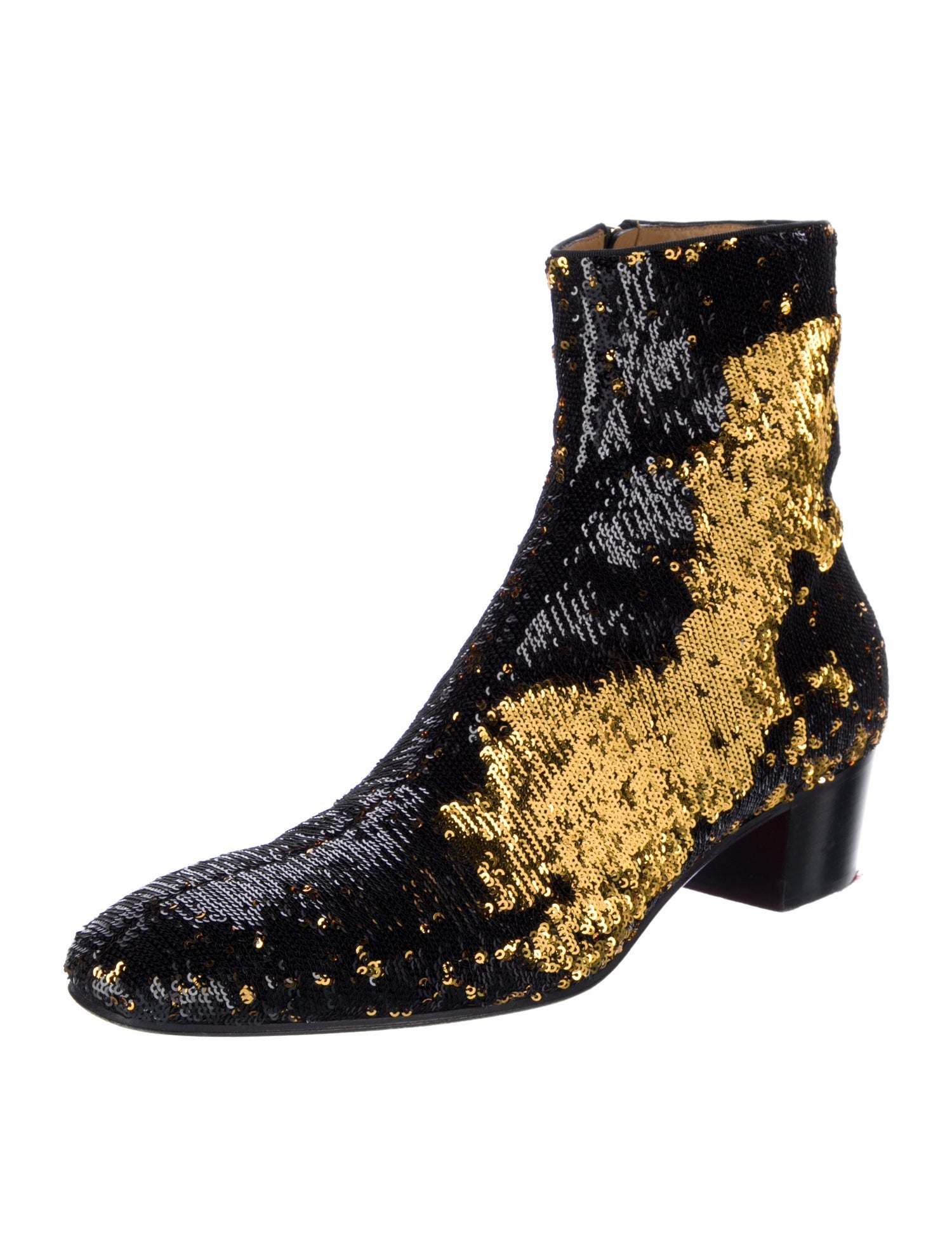 Christian Louboutin Sequins Sequin Embellishments Boots - Black Boots ...