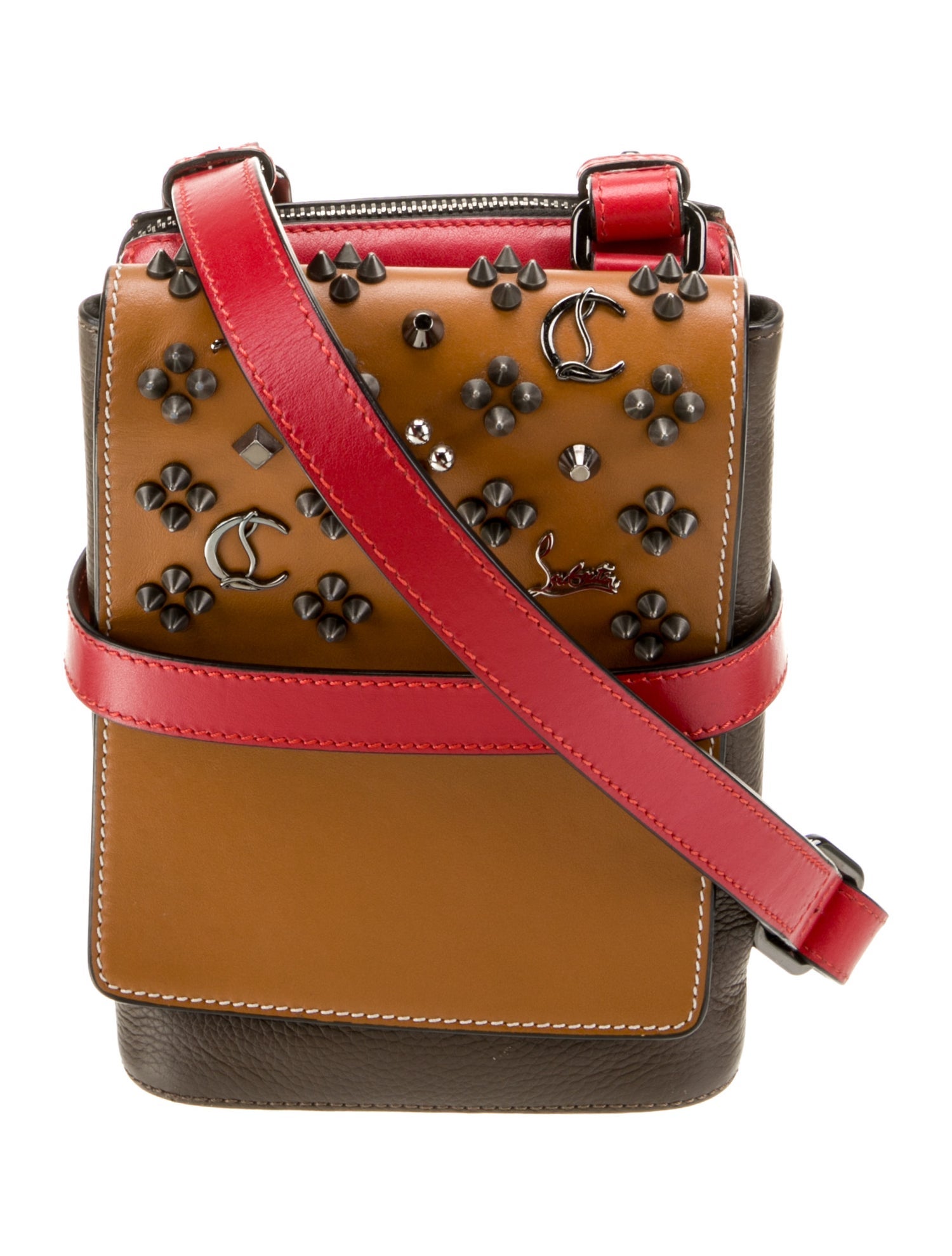 Christian Louboutin Leather Crossbody Bag - Brown Crossbody Bags ...