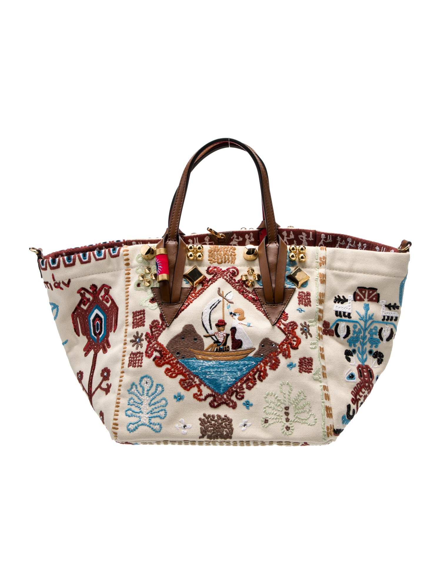 Christian Louboutin Canvas Greekaba Tote - Neutrals Totes, Handbags ...
