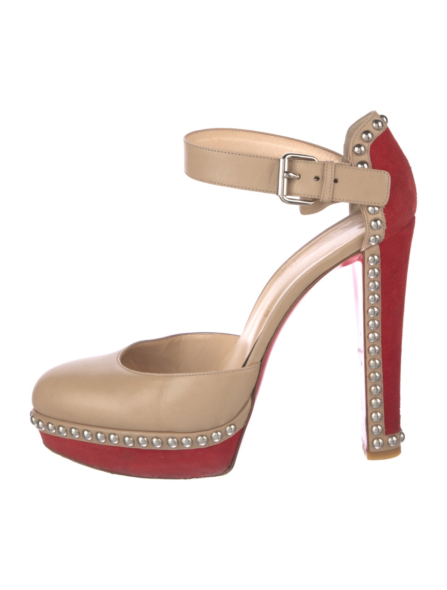 Christian Louboutin Suede Colorblock Pattern Pumps - Neutrals Pumps ...