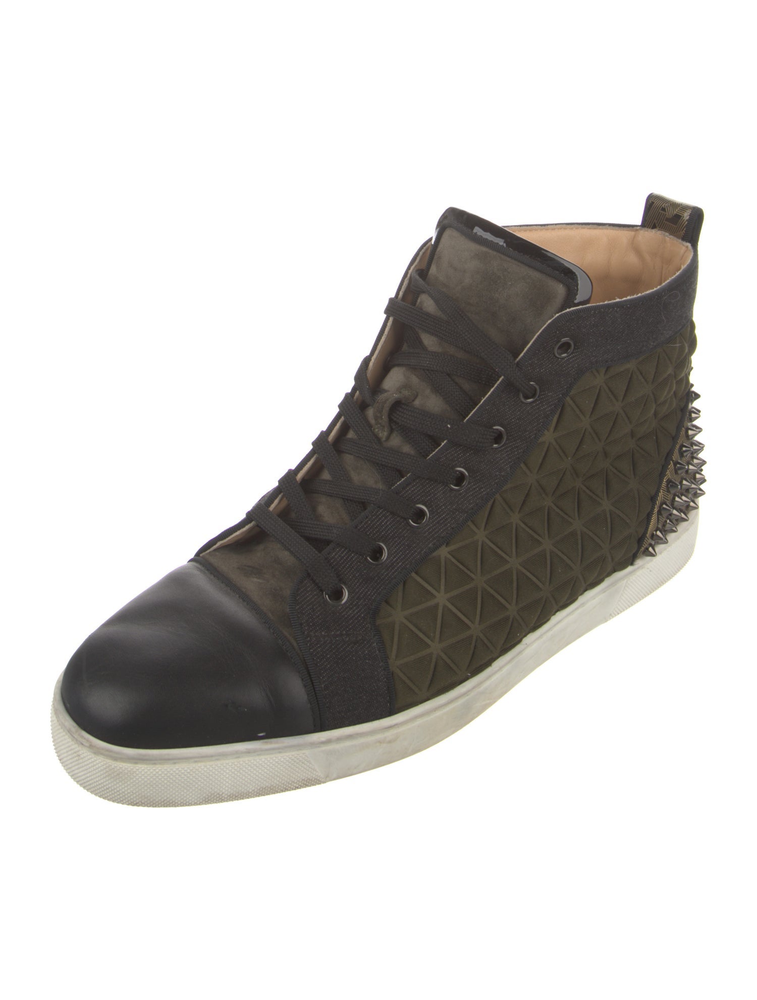 Christian Louboutin Spike Accents Suede Sneakers - Black Sneakers ...