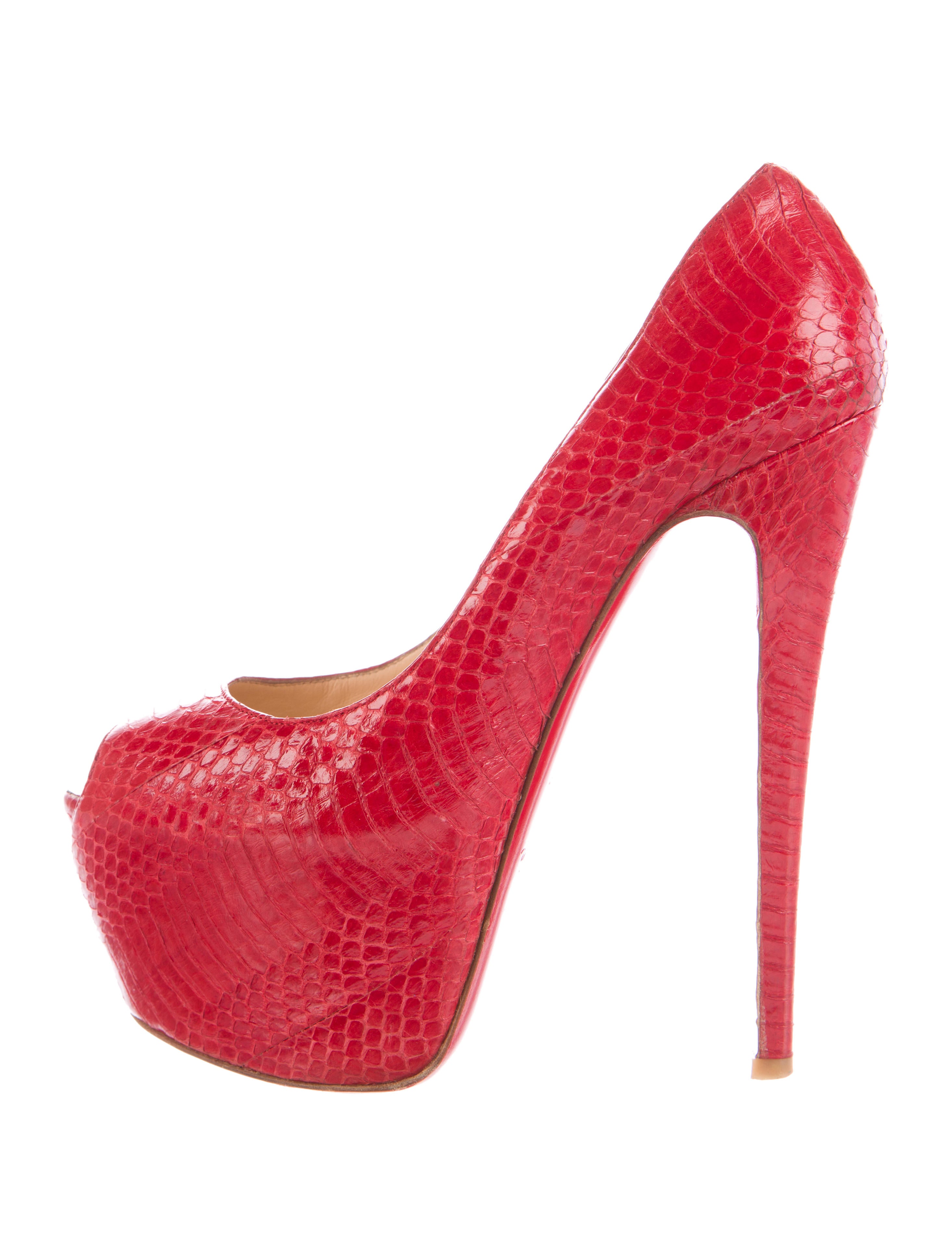 Christian Louboutin Python Highness 160 Pumps - Red Pumps, Shoes ...