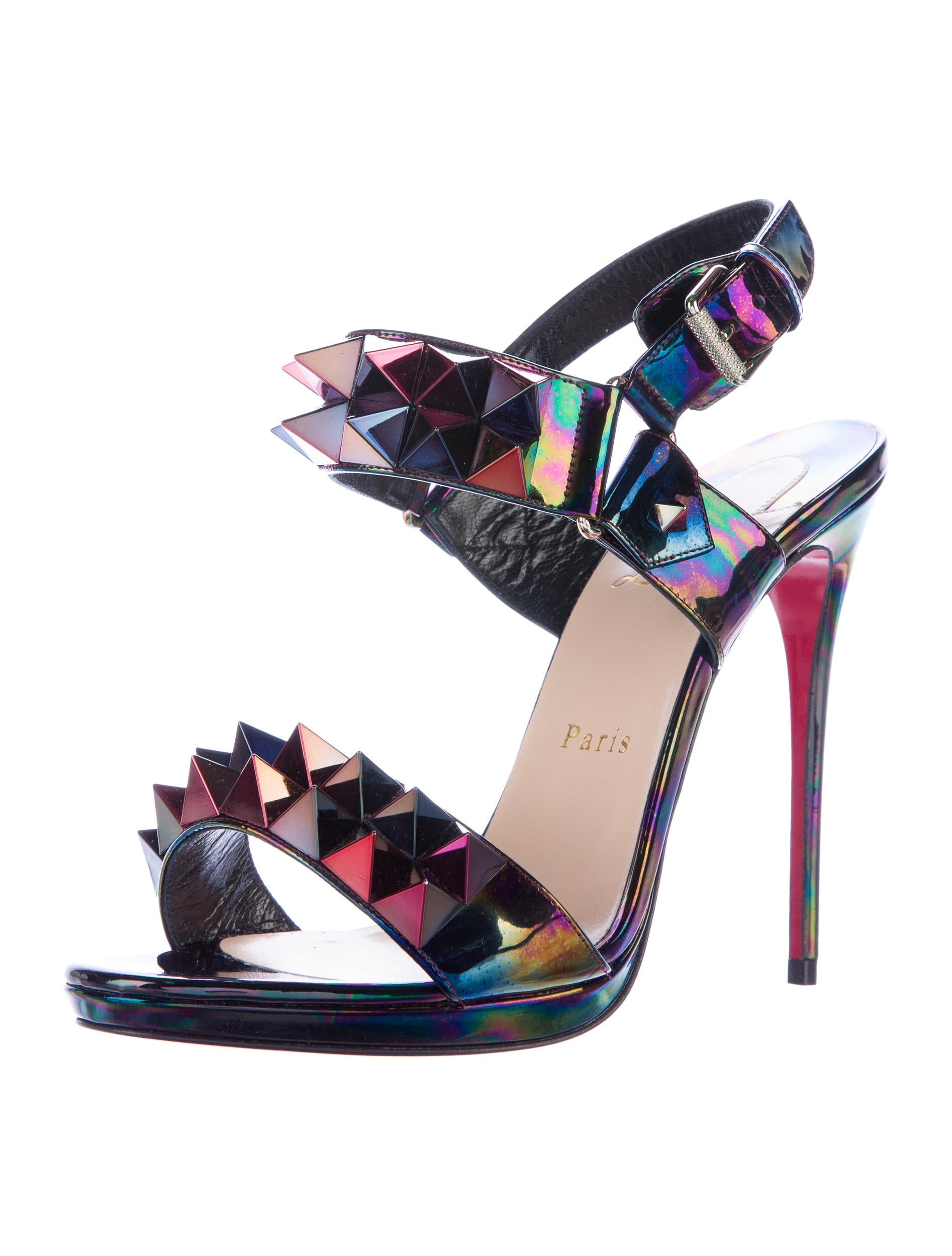 Christian Louboutin Miziggoo Iridescent Sandals - Black Sandals, Shoes ...