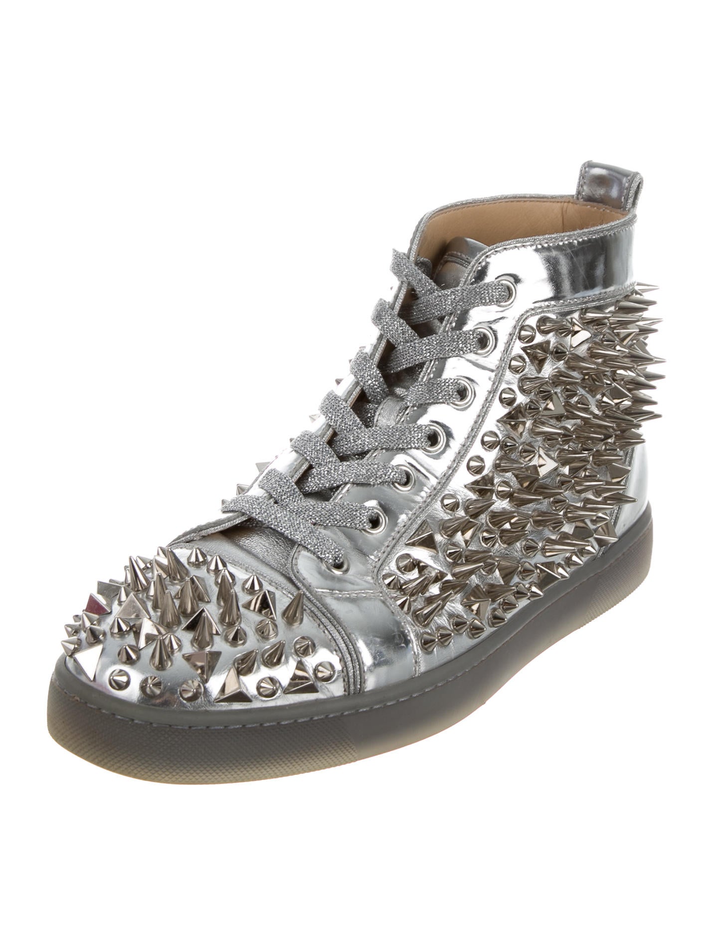 Christian Louboutin Metallic Louis Pik Pik Oralto Sneakers - Silver ...