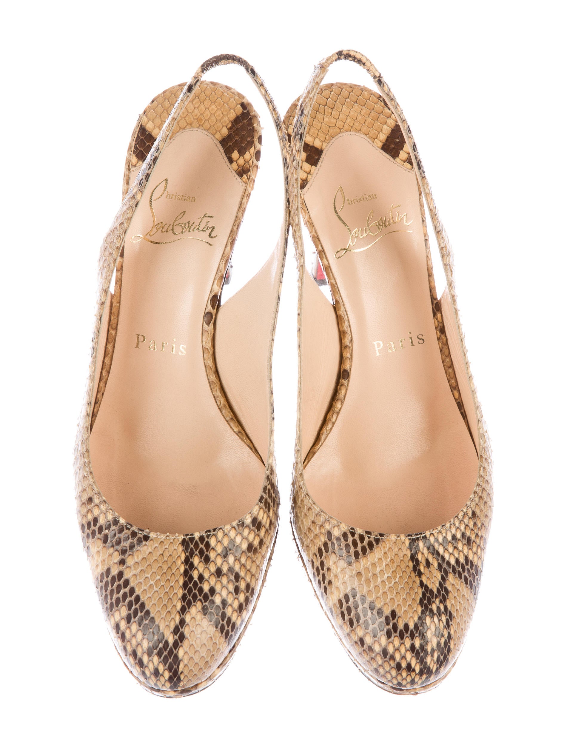 Christian Louboutin Snakeskin Slingback Pumps - Shoes - CHT67851 | The ...