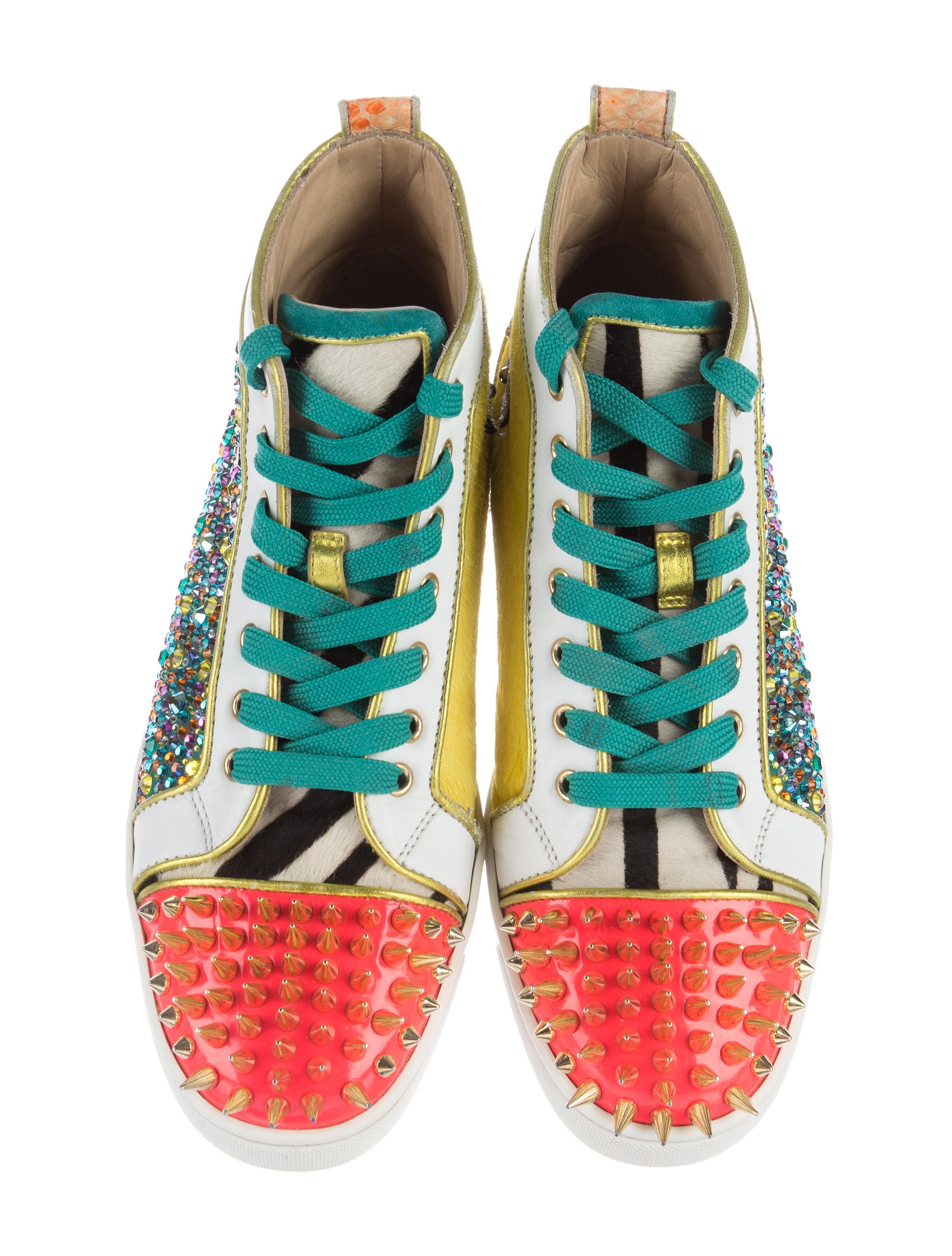 Christian Louboutin Snakeskin-Trimmed No Limit Sneakers - Shoes ...