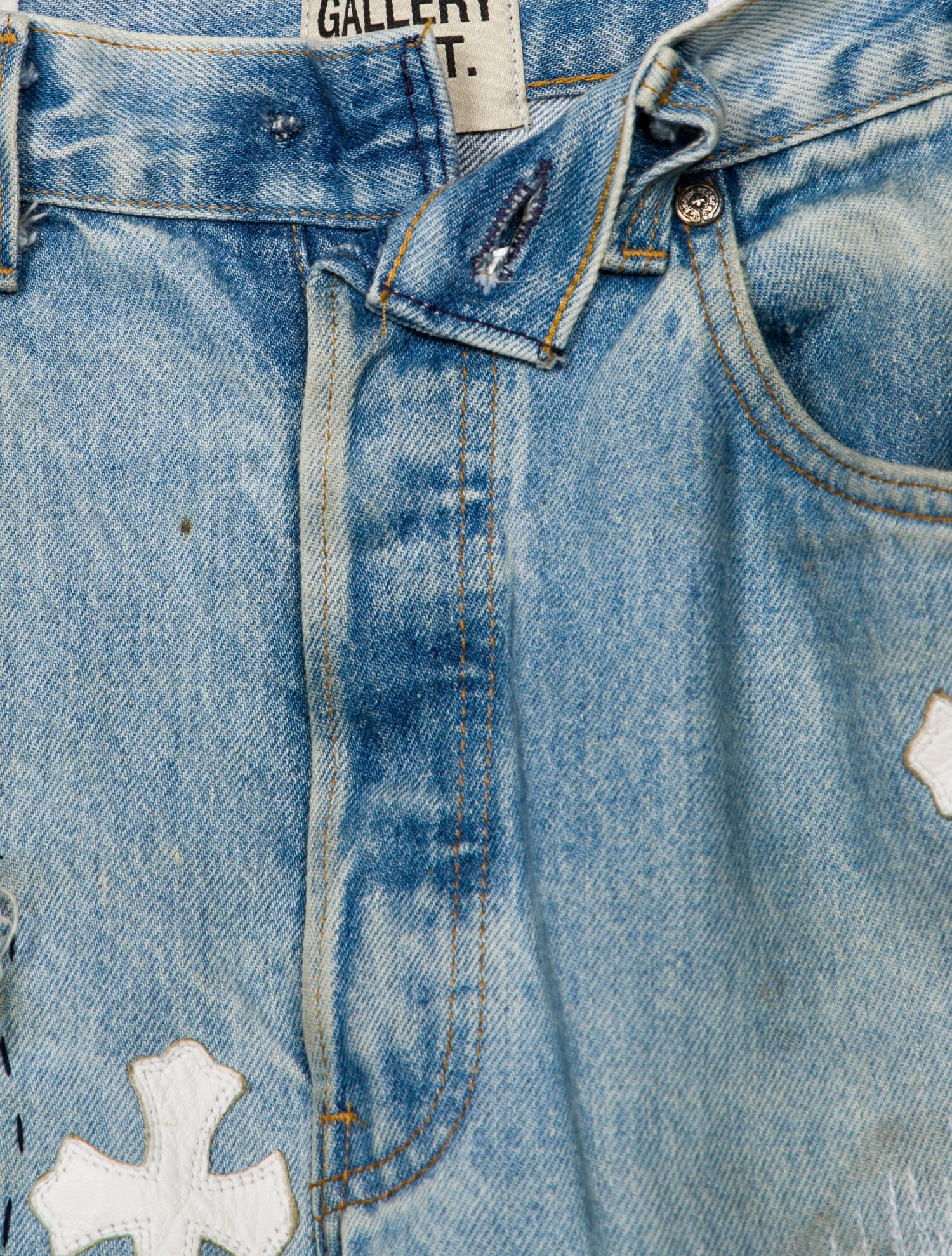 Chrome Hearts x Gallery Dept. Skinny Jeans - Blue, 10.25" Rise Jeans ...