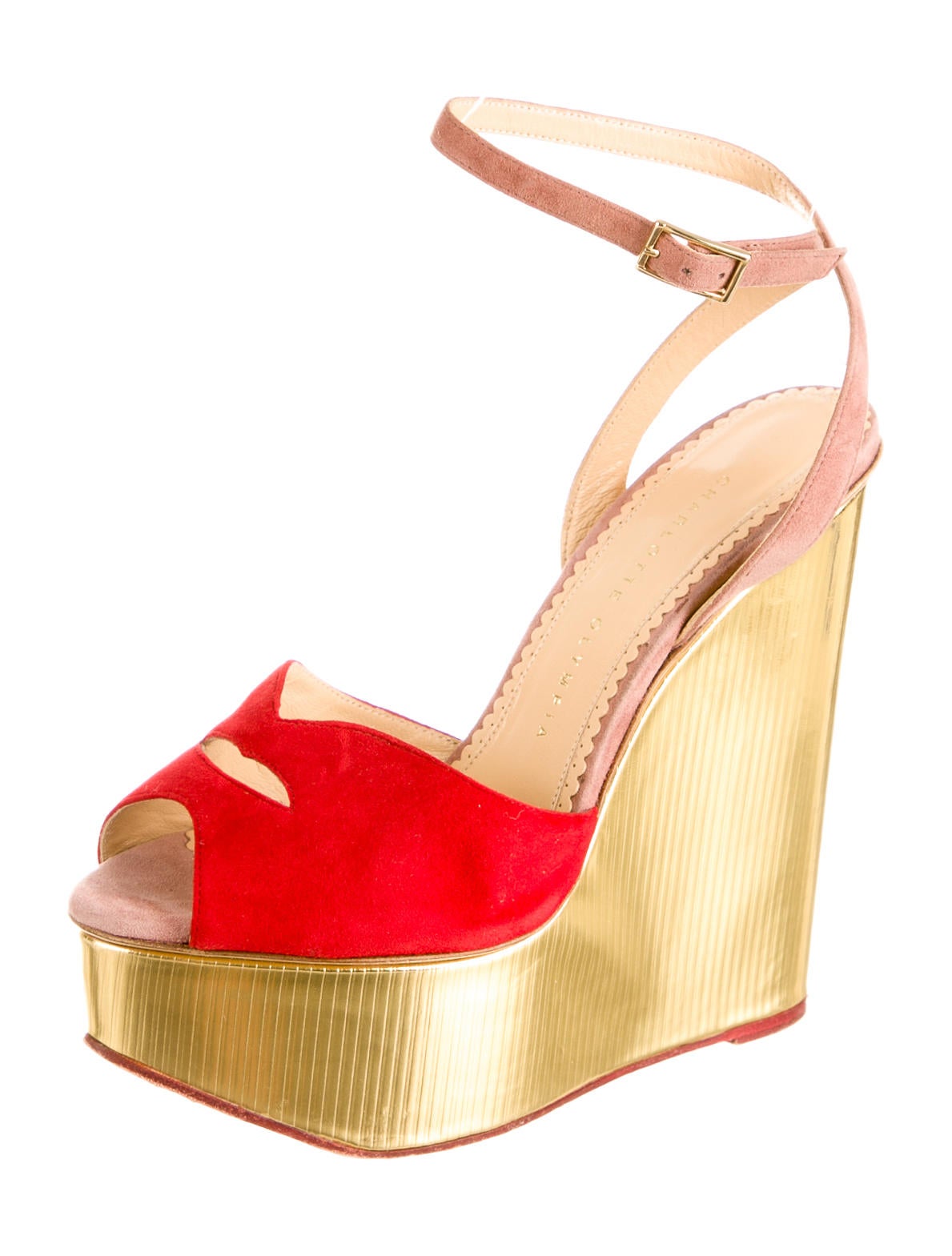 Charlotte Olympia Sandals - Gold Sandals, Shoes - CIO20420 | The RealReal