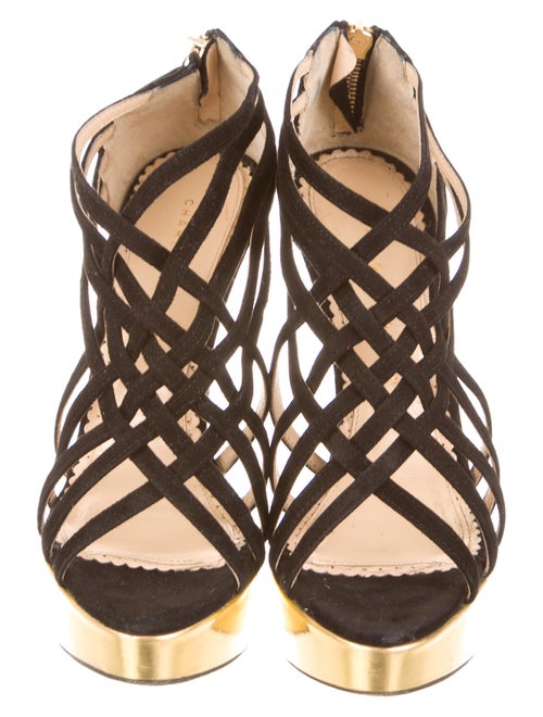 Charlotte Olympia Suede Caged Platform Sandals - Shoes - CIO21229 | The ...