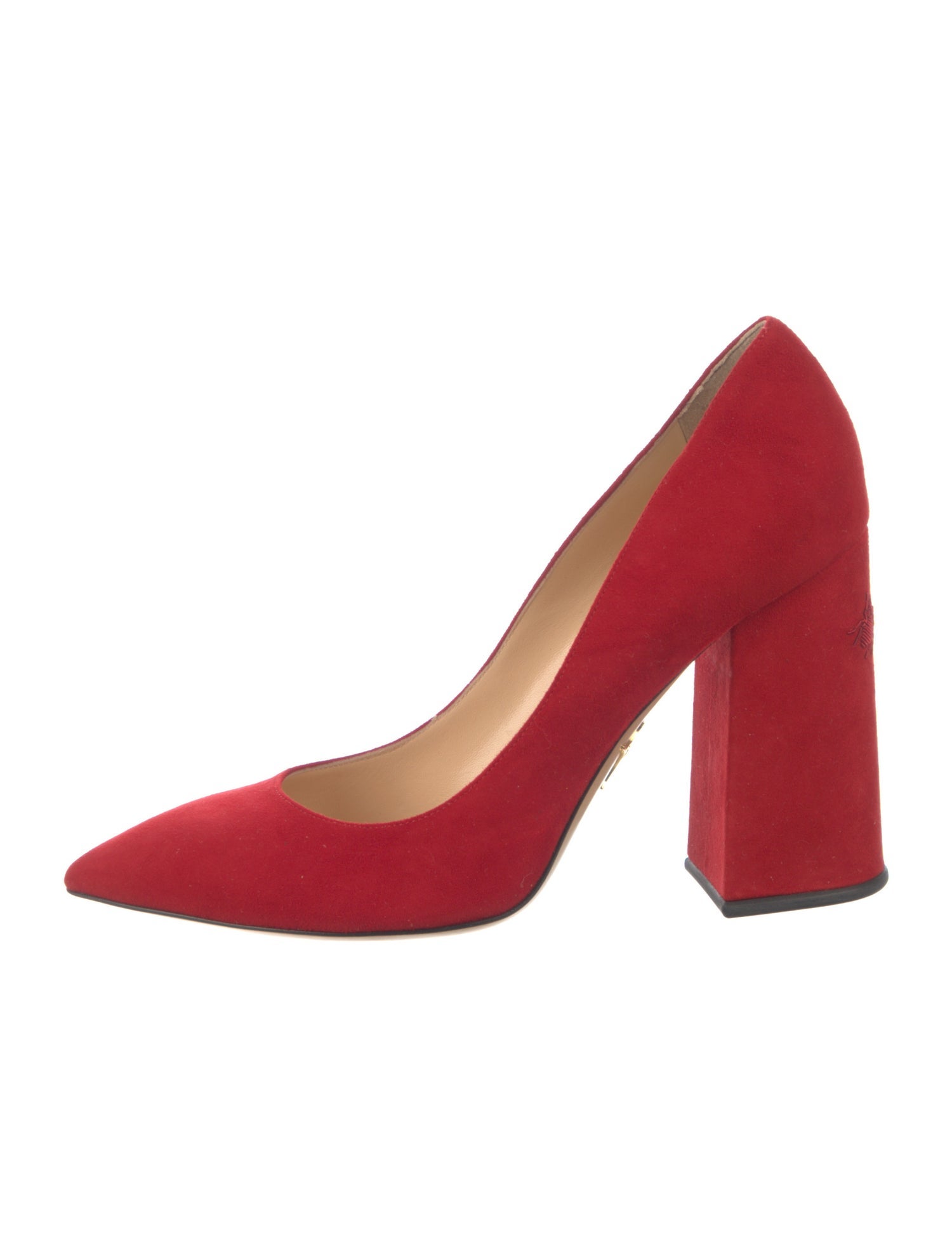 Charlotte Olympia Suede Embroidered Accent Pumps - Red Pumps, Shoes ...