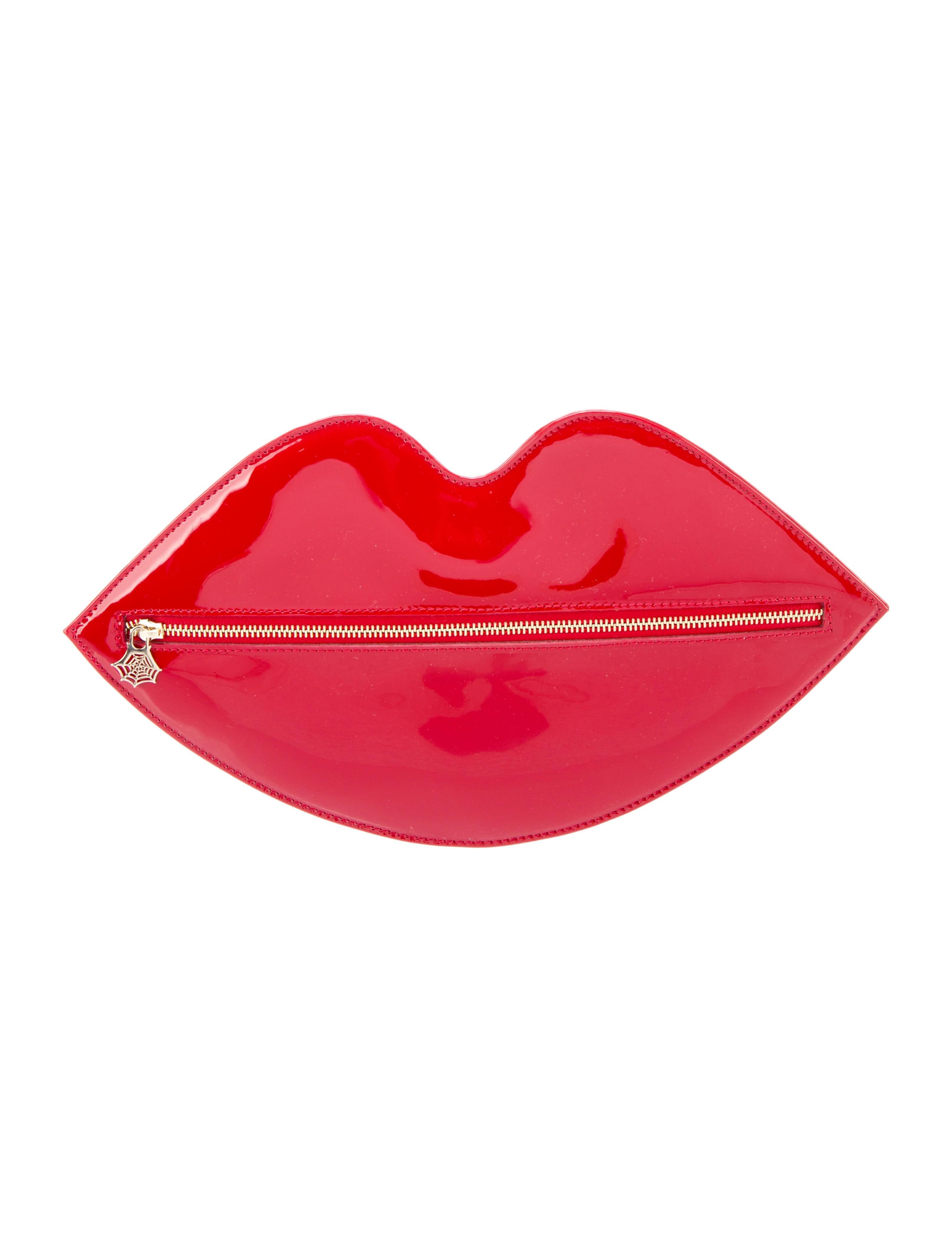 Charlotte Olympia Patent Leather Clutch - Red Clutches, Handbags ...