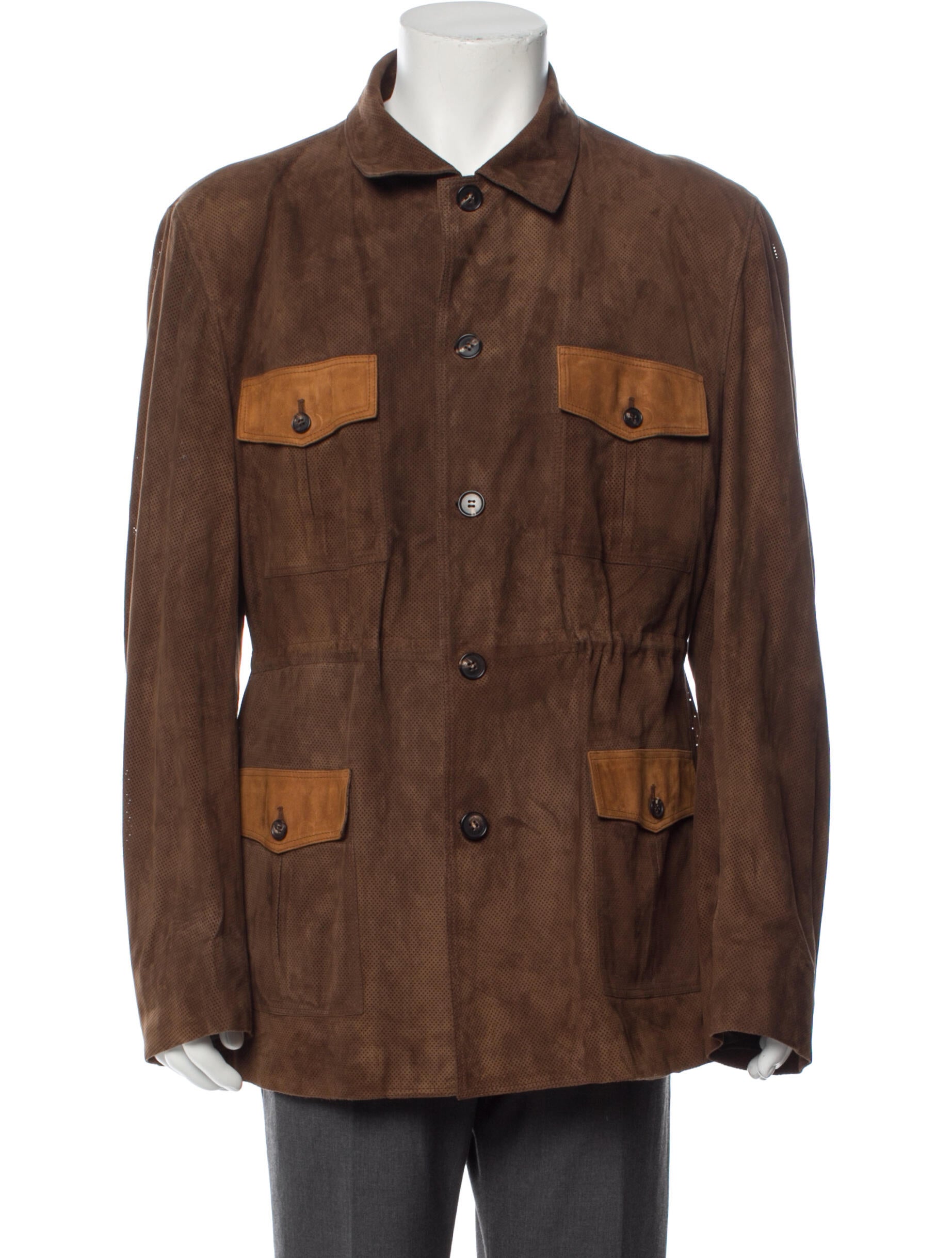 Cifonelli Leather Utility Jacket - Brown Outerwear, Clothing - CLI20202 ...