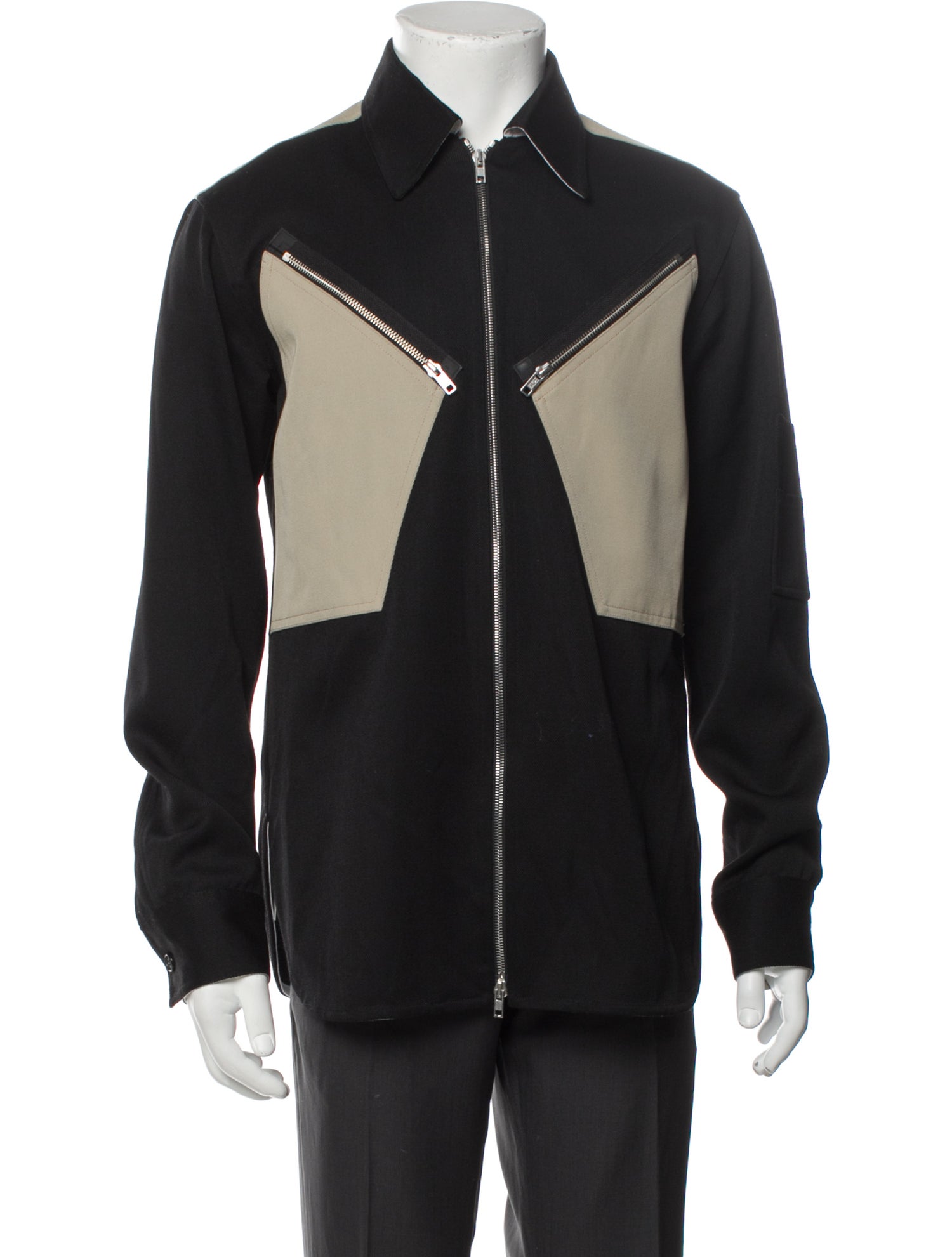 Calvin Klein 205W39NYC Colorblock Pattern Moto Jacket - Black Outerwear ...