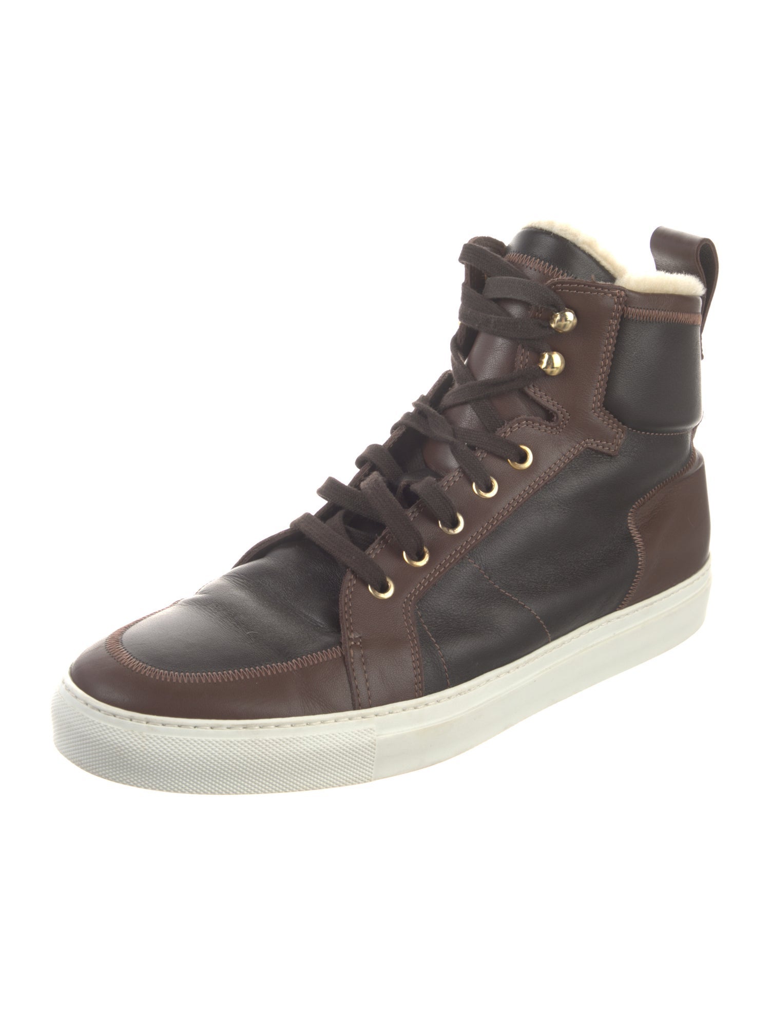 Canali Leather Sneakers - Brown Sneakers, Shoes - CNL33052 | The RealReal