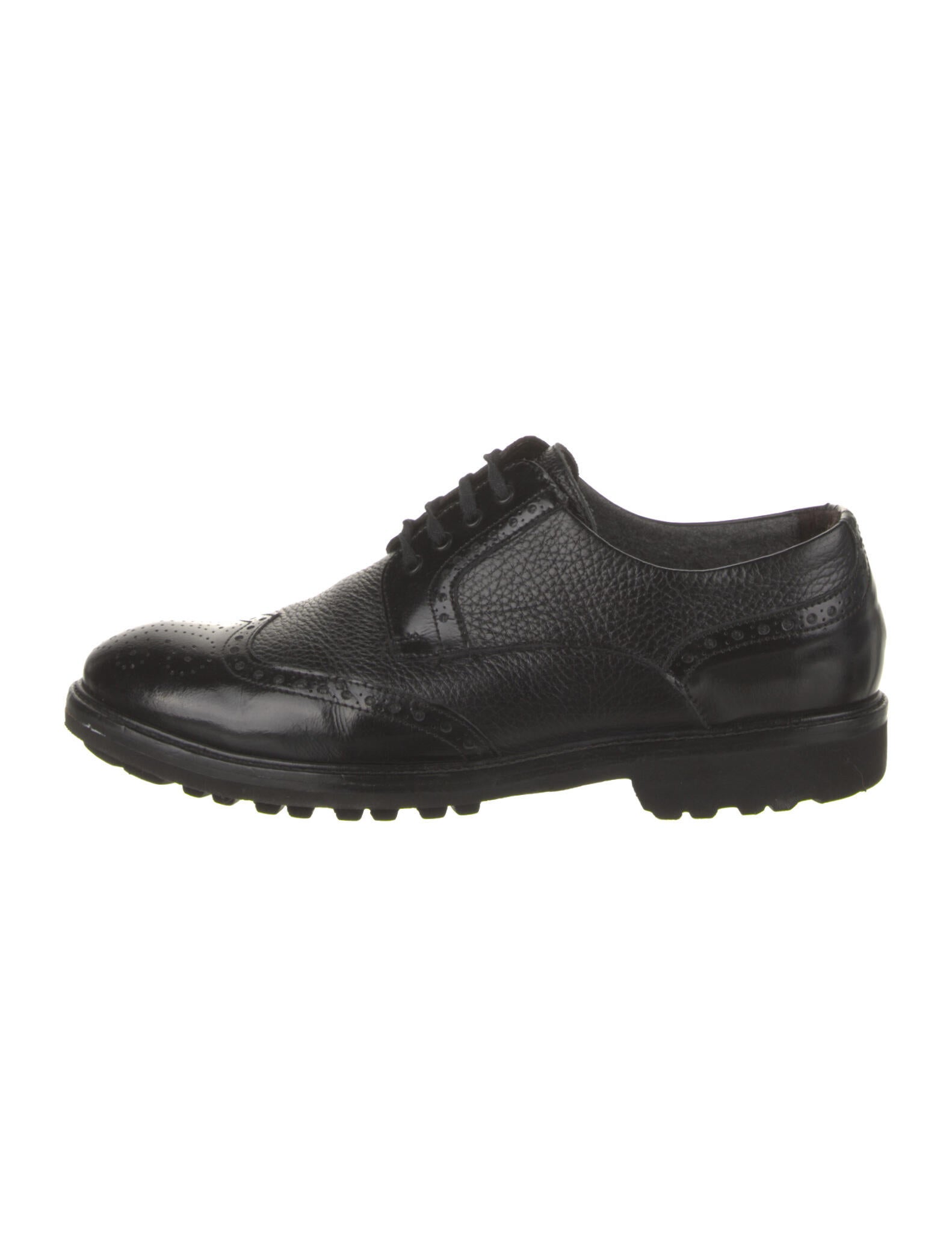 Corneliani Leather Brogues - Black Oxfords, Shoes - CNN20890 | The RealReal