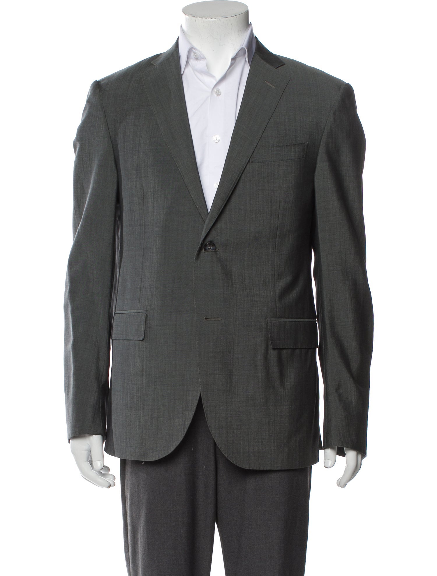 Corneliani Virgin Wool Striped Blazer - Grey Suiting, Clothing ...