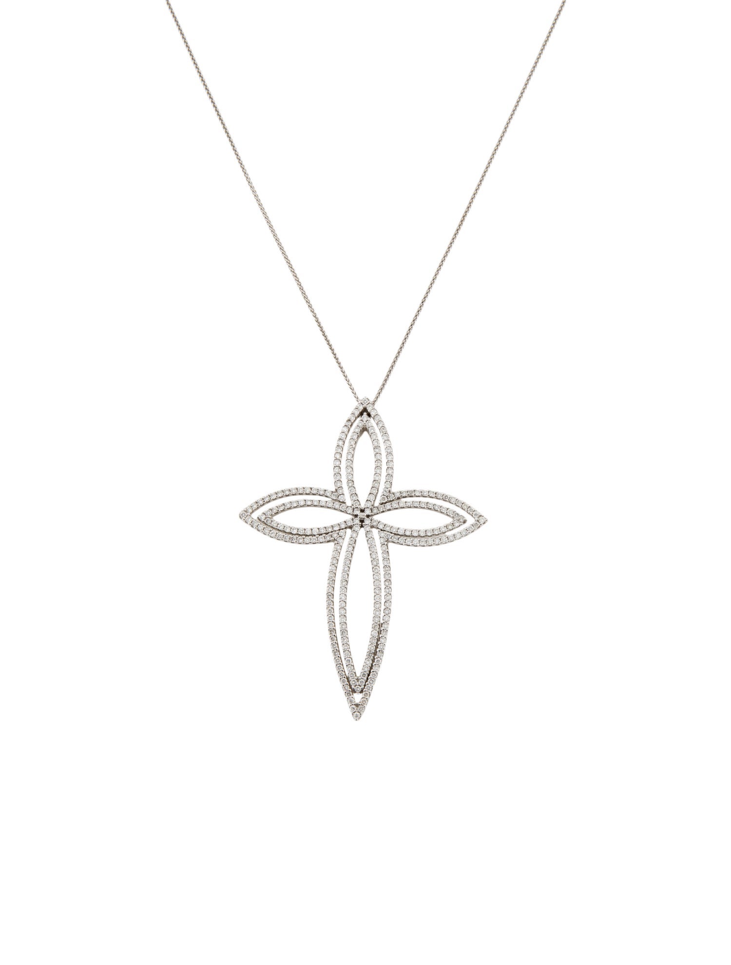 Chimento 18K Diamond Cross Pendant Necklace - Rhodium-Plated 18K White ...