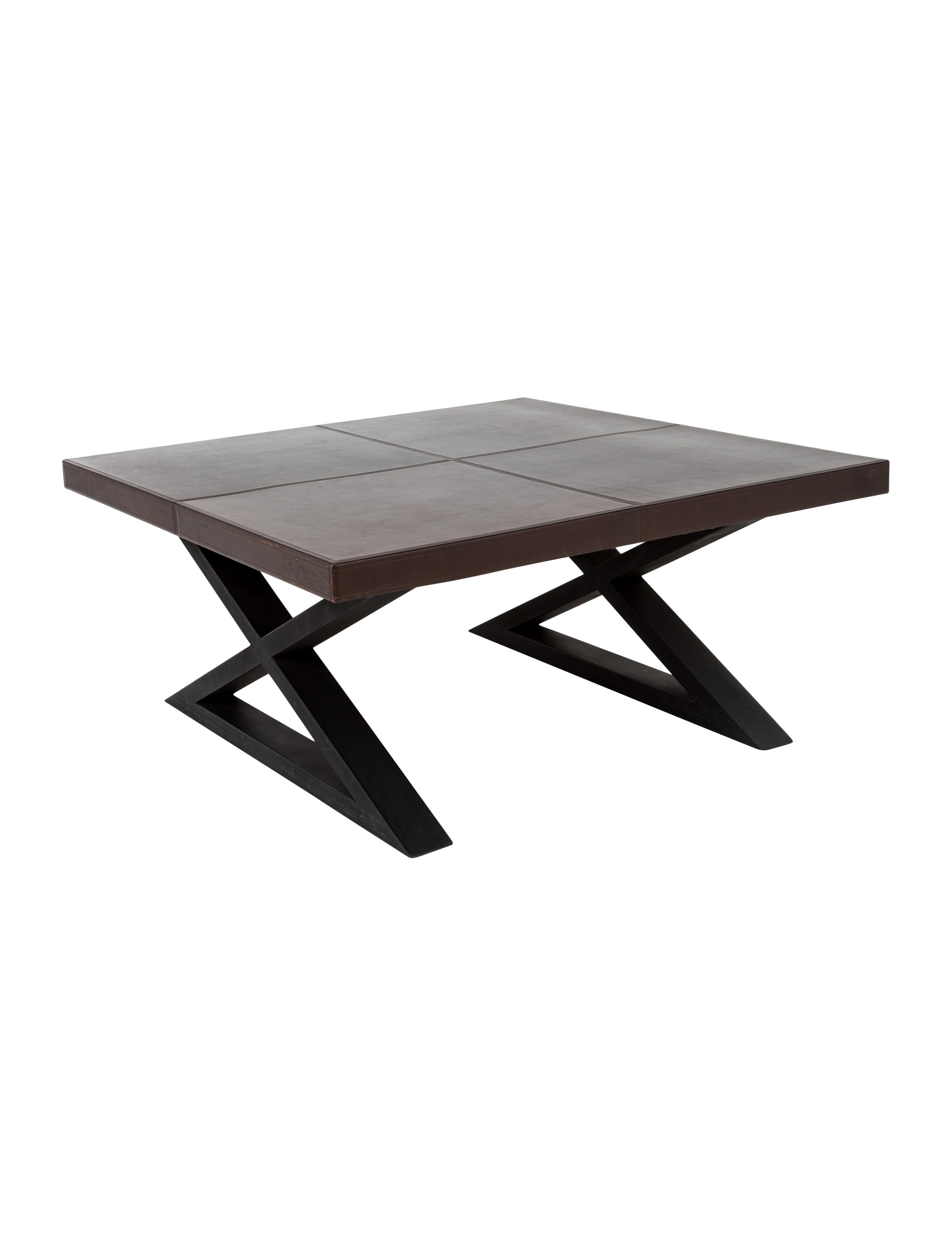 Coffee Table Leather Coffee Table - Brown Tables, Furniture ...