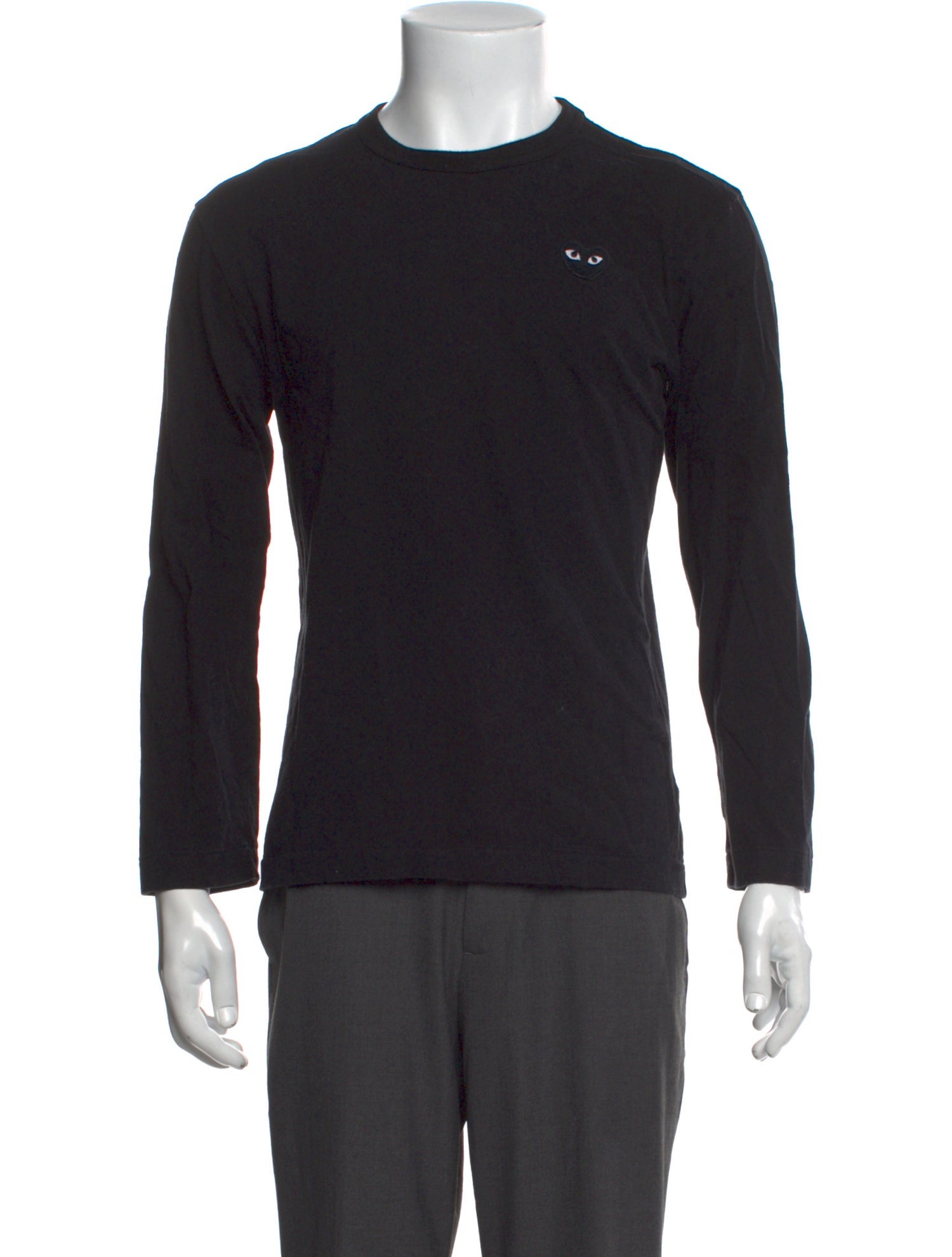 Comme des Garçons Play Crew Neck Long Sleeve T-Shirt - Black T-Shirts ...