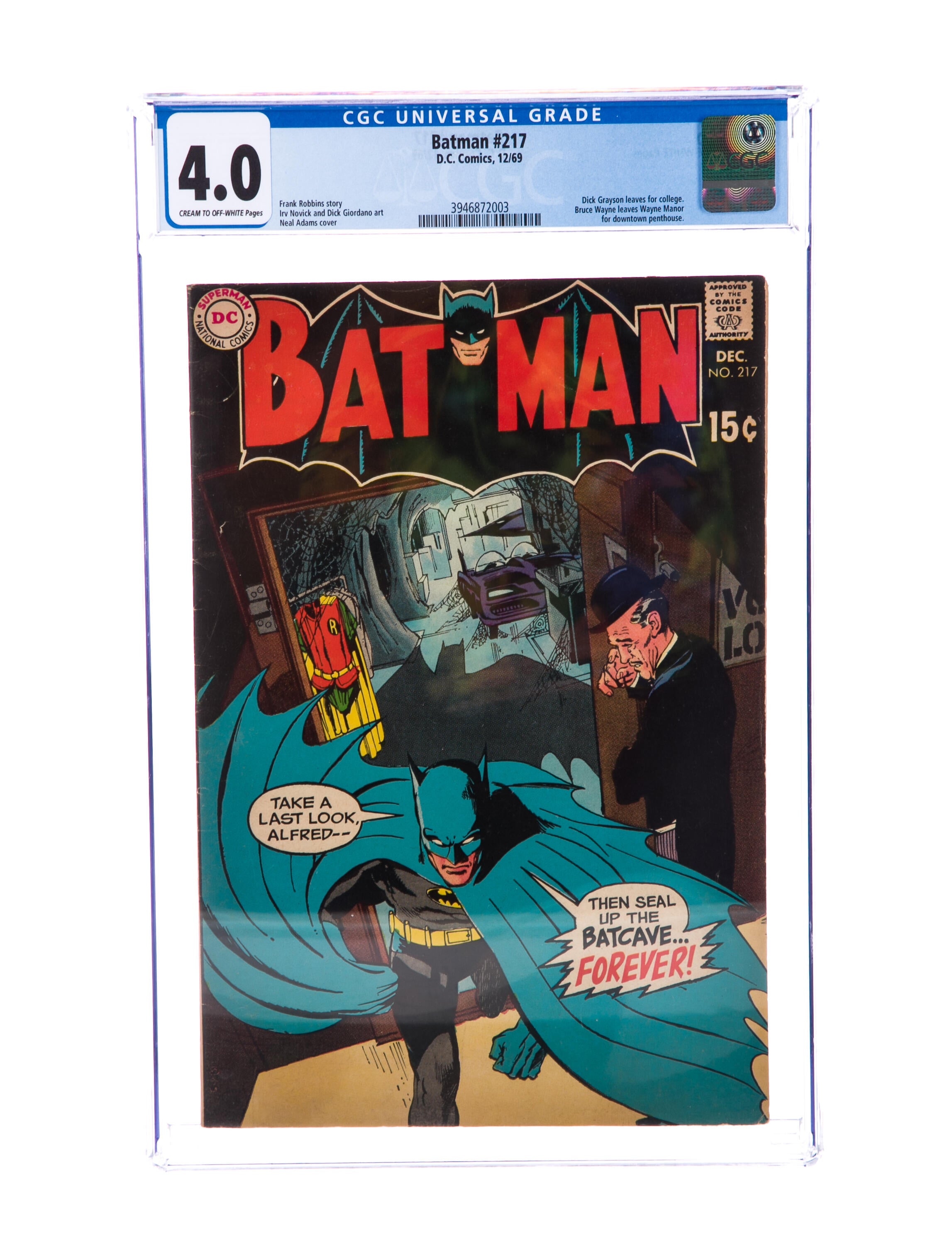 Comic Book Batman #217 - CGC 4.0 - Black Comics, Collectibles ...