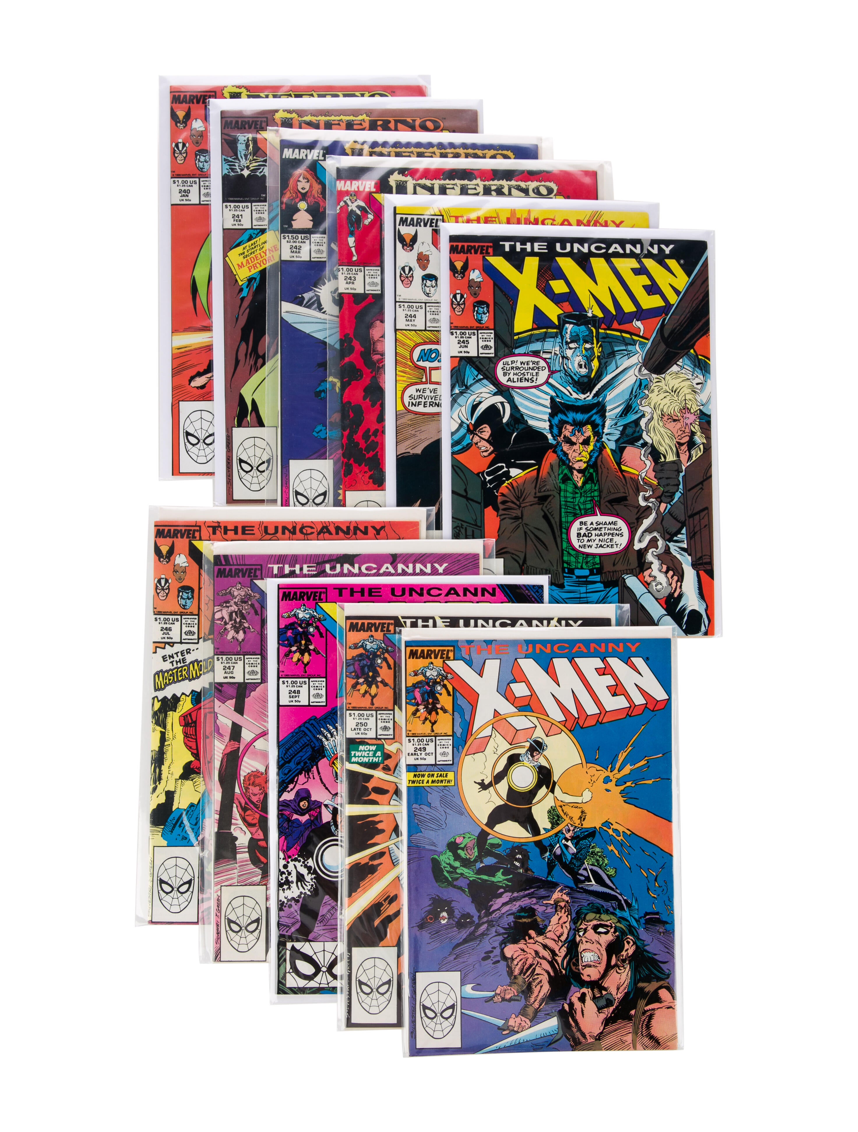 Comic Book The Uncanny X-Men #240-250 Comic Bundle - Blue Comics ...