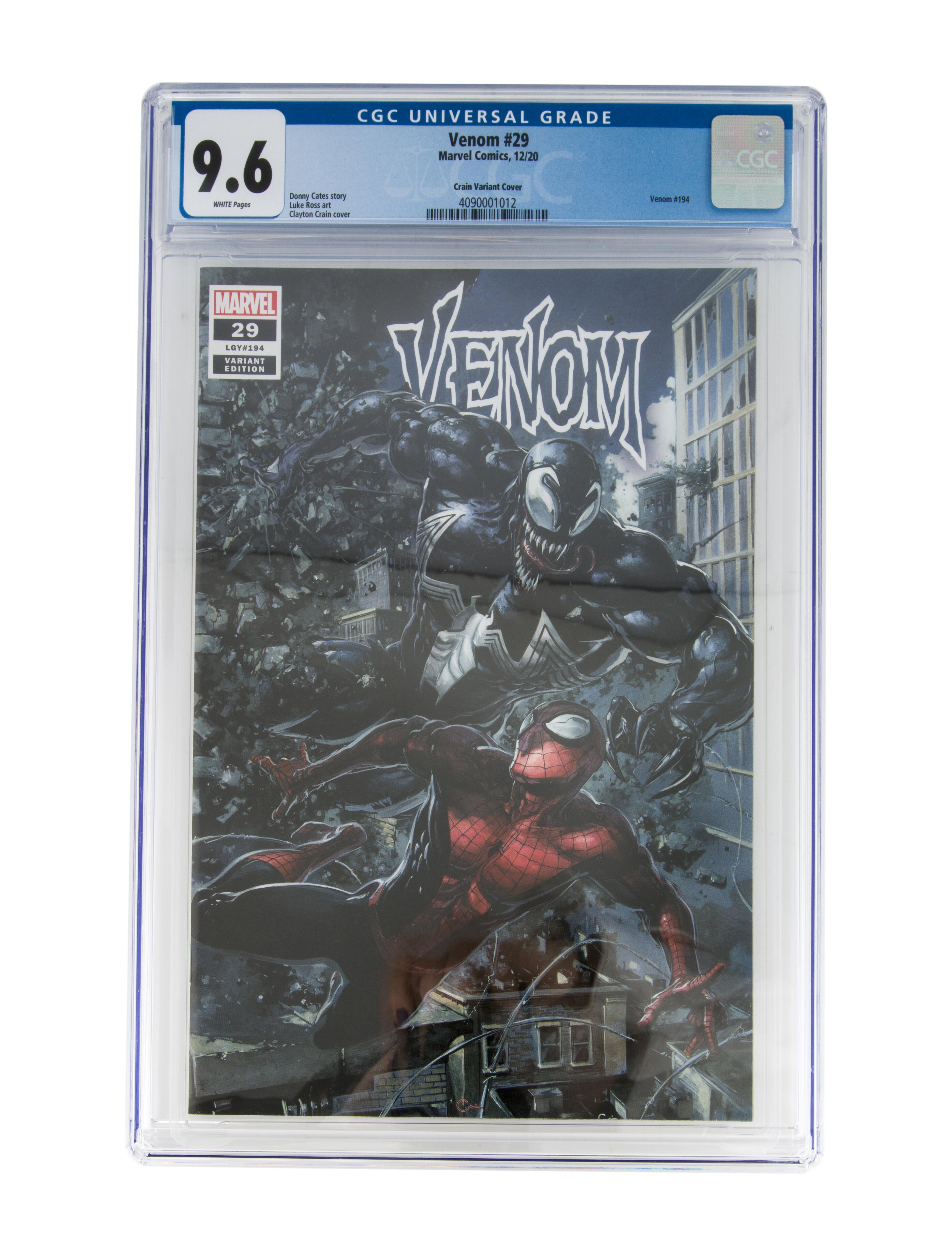 Comic Book Venom 29 Cgc 9 6 Clayton Crain Variant Comics