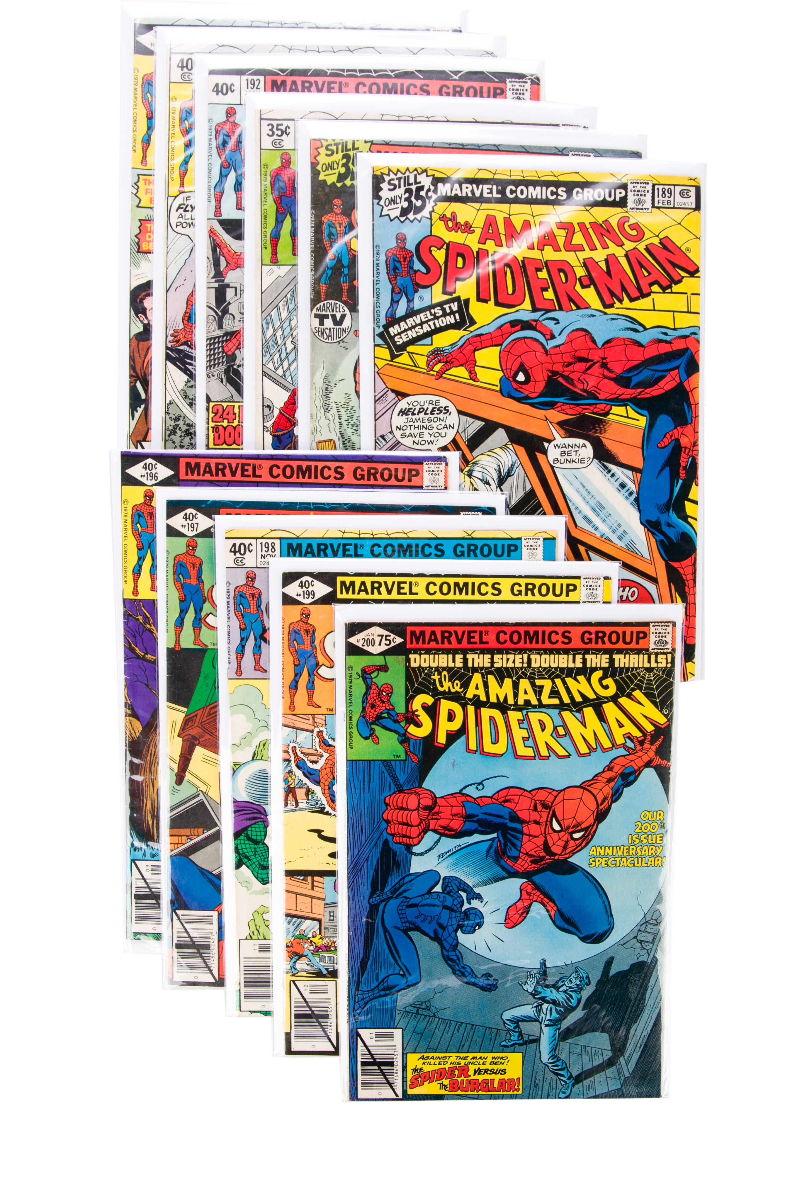 Comic Book 11-Piece The Amazing Spider-Man #189-193, #195-200 Comics ...