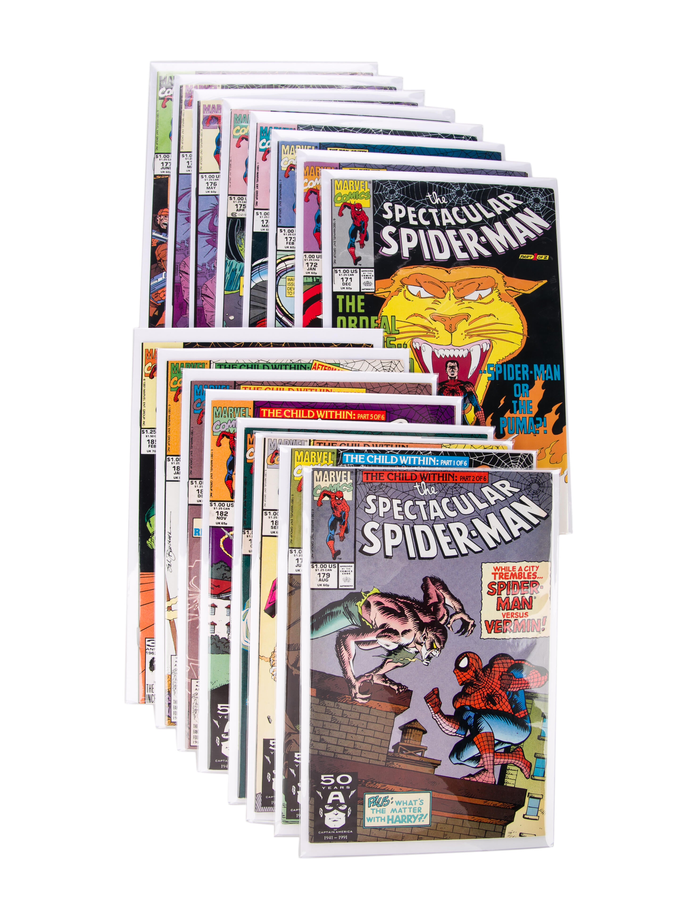 Comic Book The Spectacular Spider-Man #171-185 Comic Bundle - Red ...