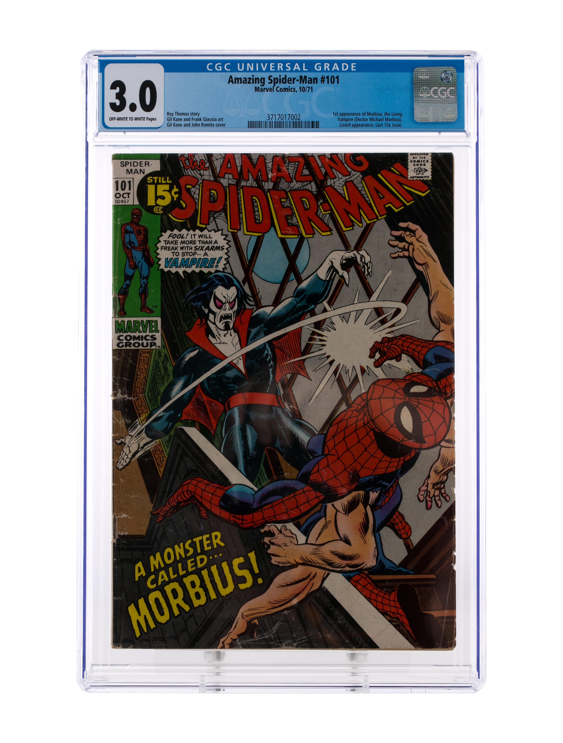 Comic Book Amazing Spider-Man #101 - CGC 3.0 - 1st Appearance Morbius ...