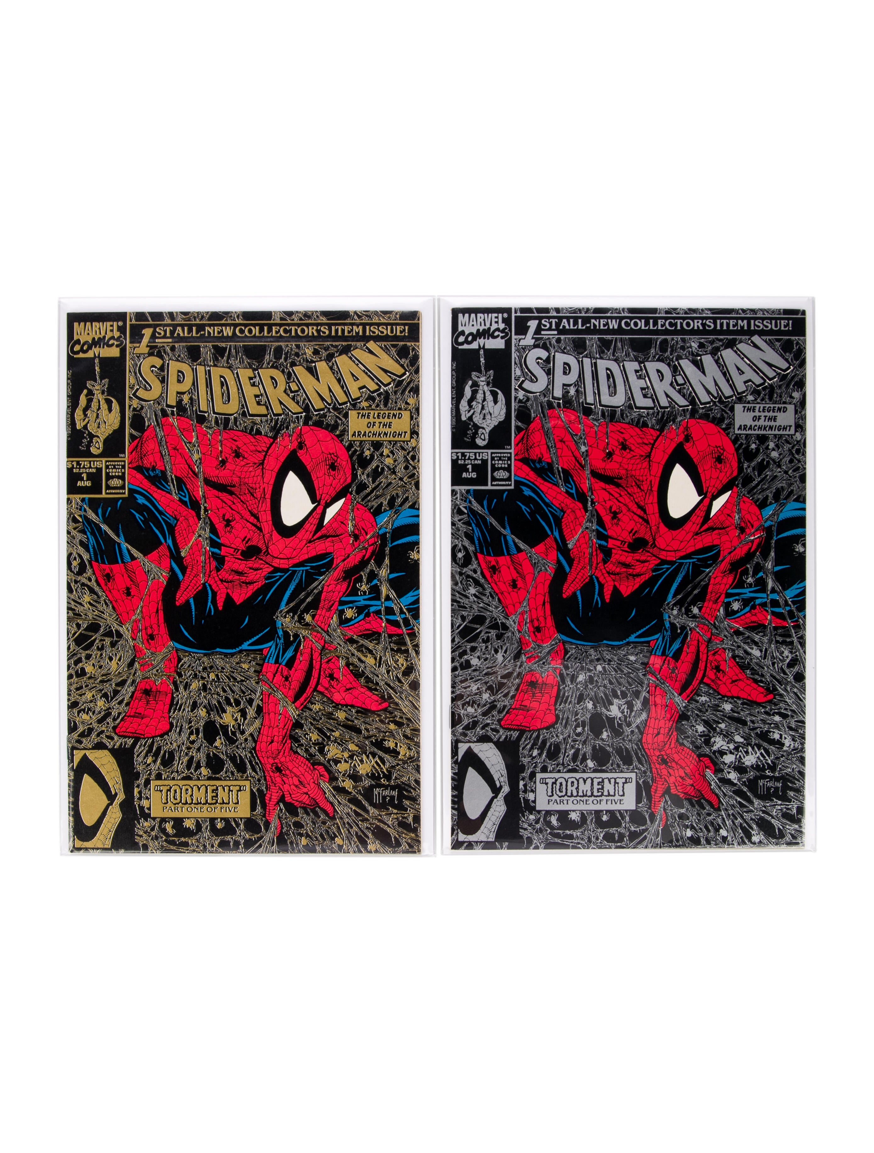 Comic Book 14-Piece Spider-Man #1 Silver & #1 Gold 2nd Print + #2-13 ...