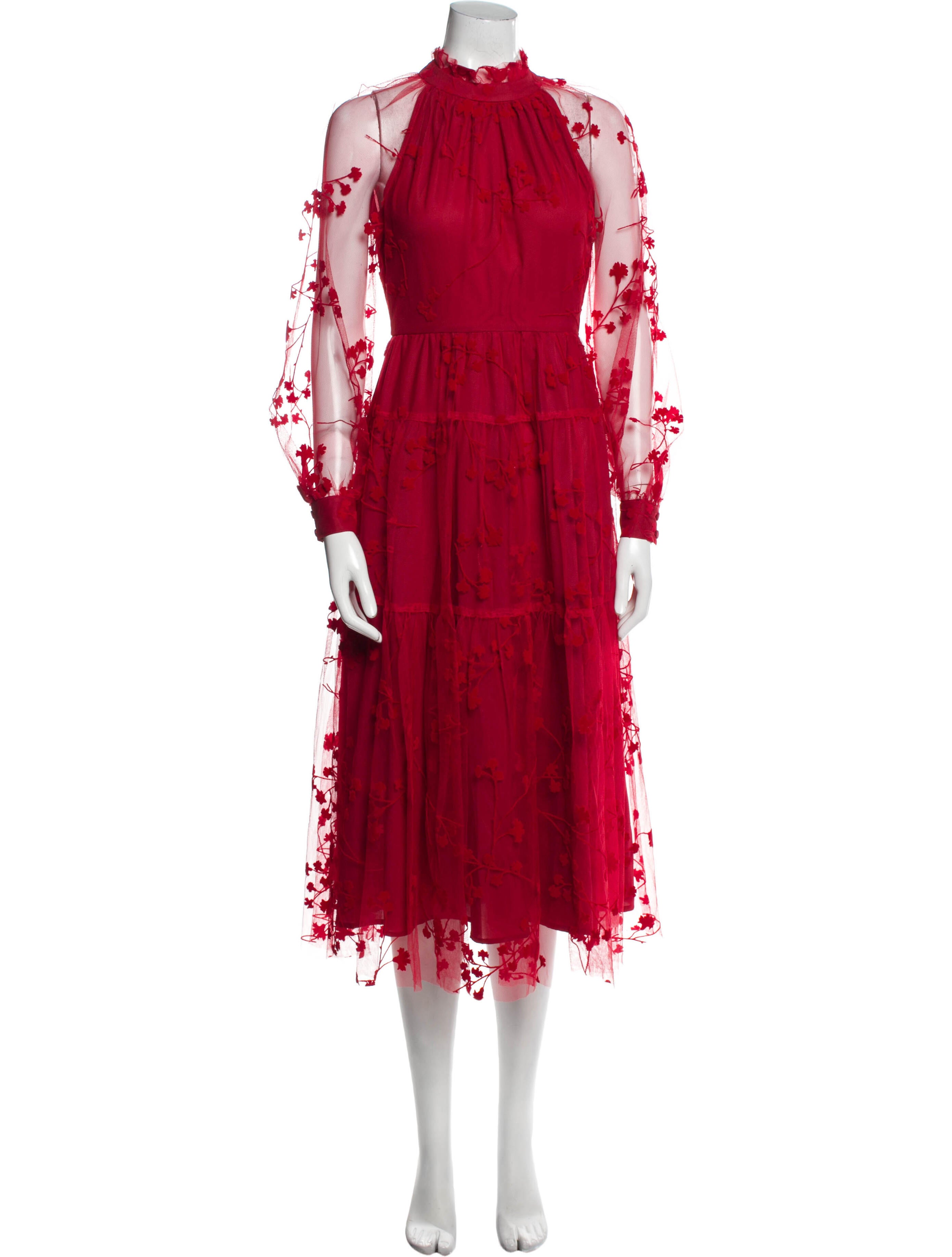 Co. Lace Pattern Long Dress w/ Tags - Red Dresses, Clothing - COO33398 ...