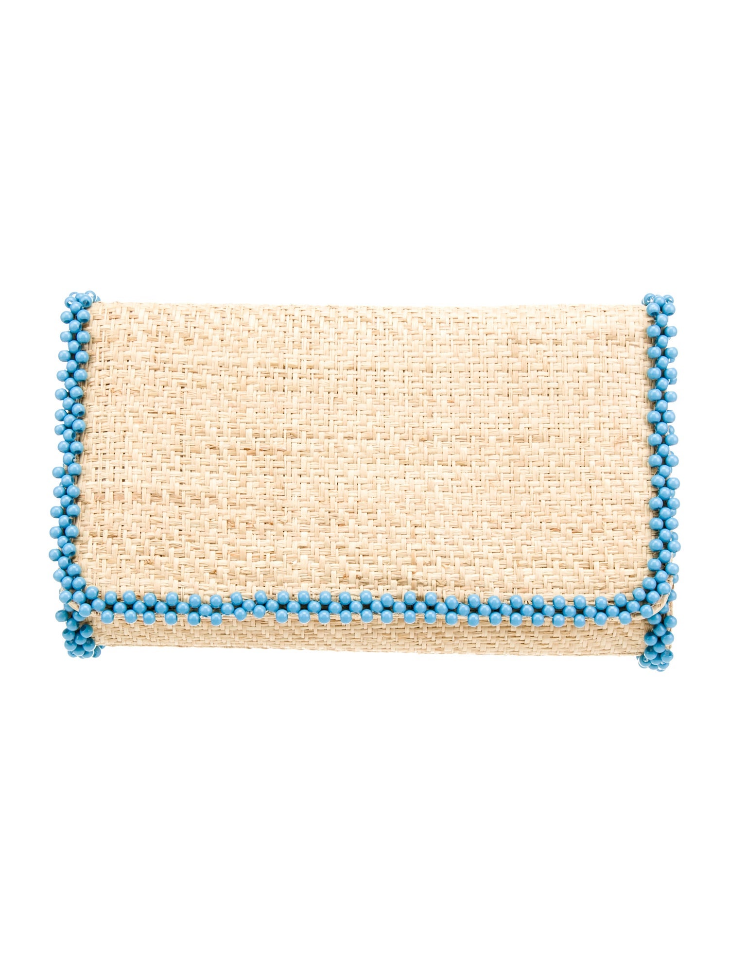 Catherine Prevost Embellished Raffia Clutch - Neutrals Clutches ...
