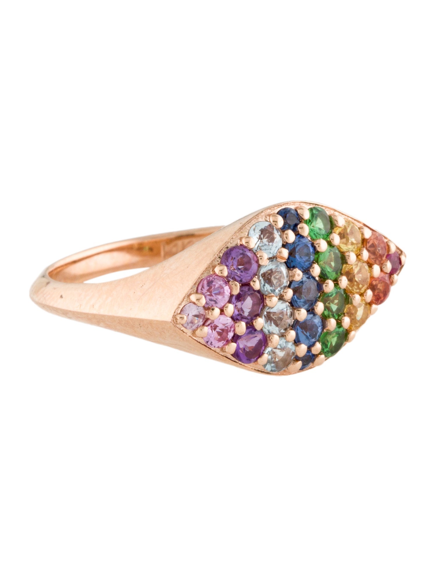 Carbon & Hyde 14K Multistone Rainbow Gemma Pinky Ring - 14K Rose Gold ...